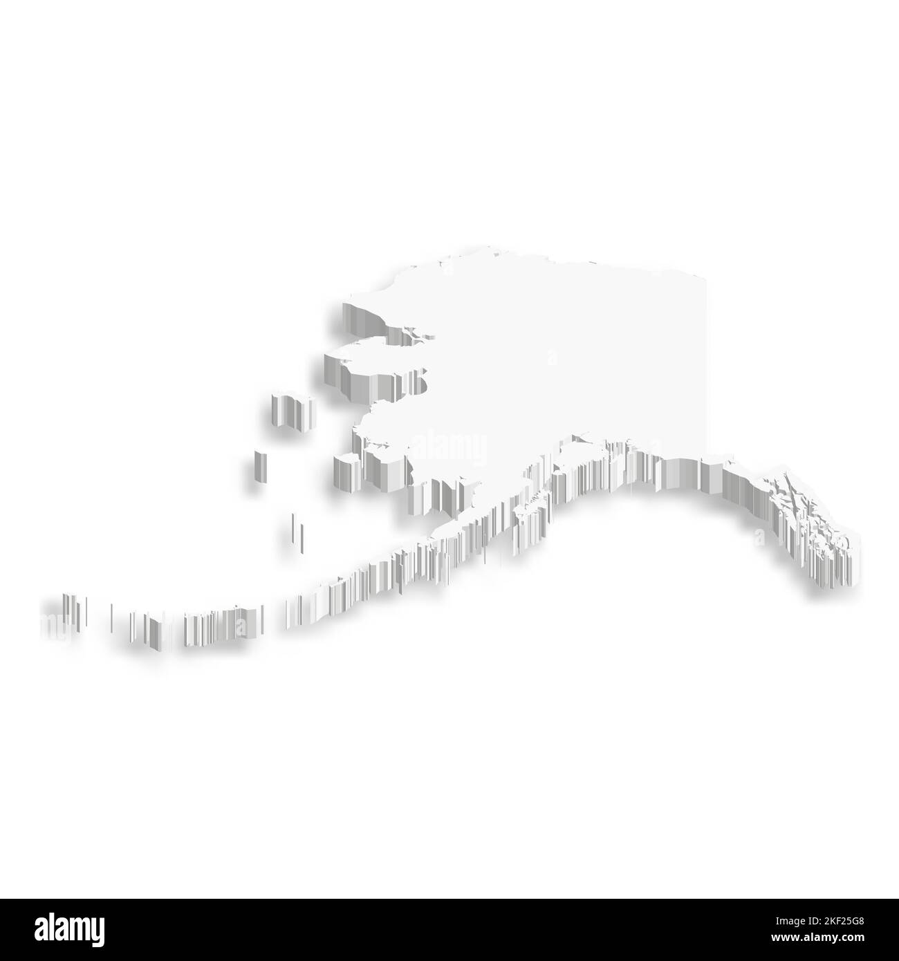 Alaska, state of USA - white vector 3D map of country area Stock Vector ...