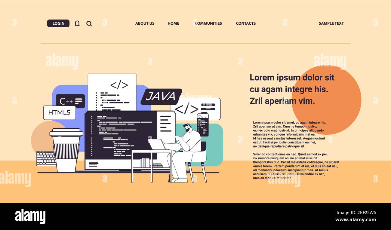 Web Developer Creating Program Code On Laptop Screen Development Of Software And Programming