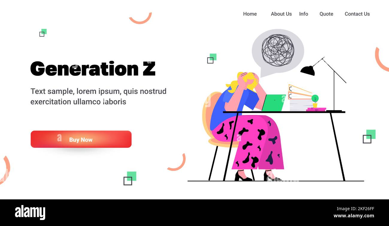 woman in depression at workplace young sad businesswoman with confused ...