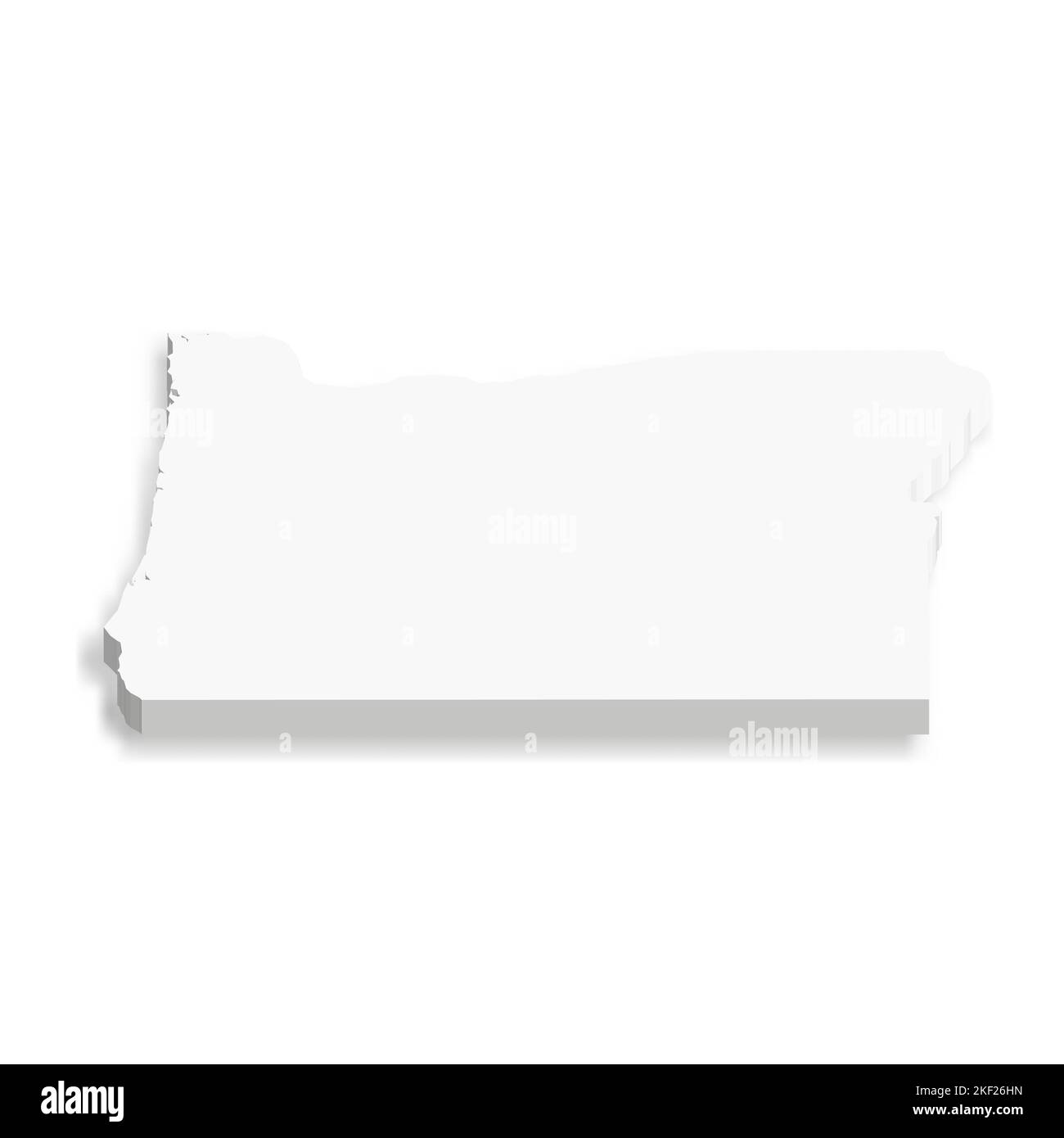 Oregon, state of USA - white vector 3D map of country area Stock Vector ...