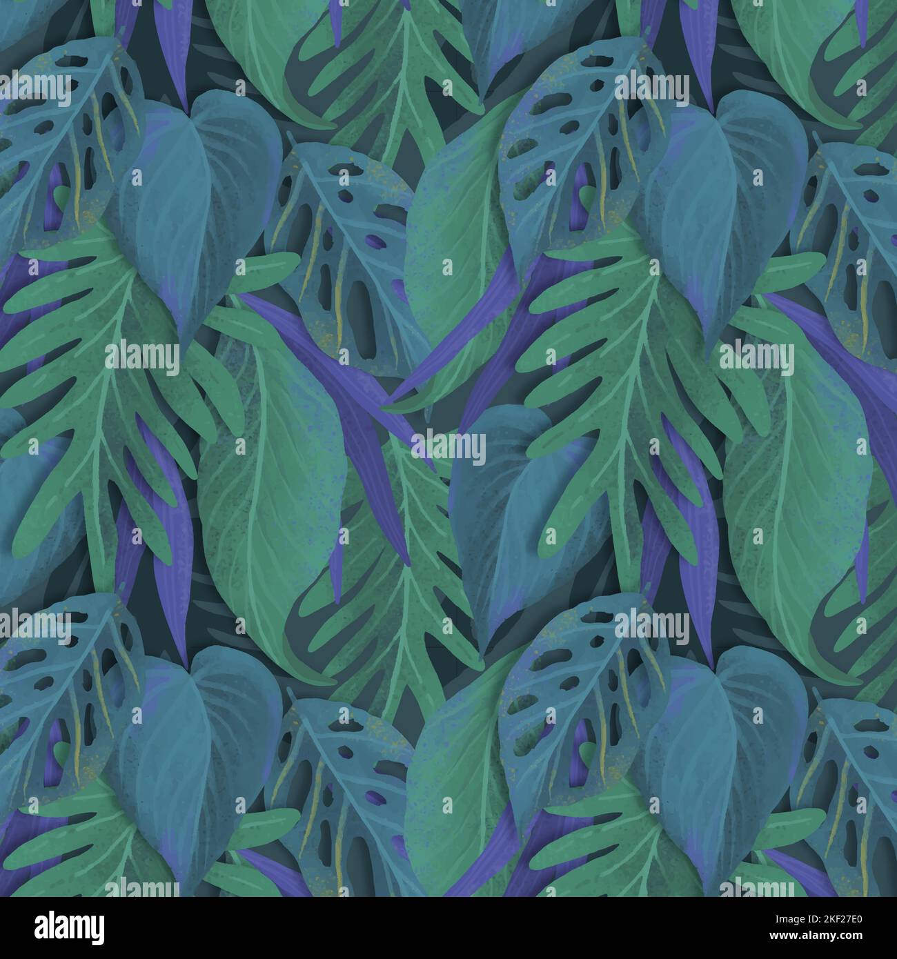 hand painted watercolor summer tropical pattern vector design ...