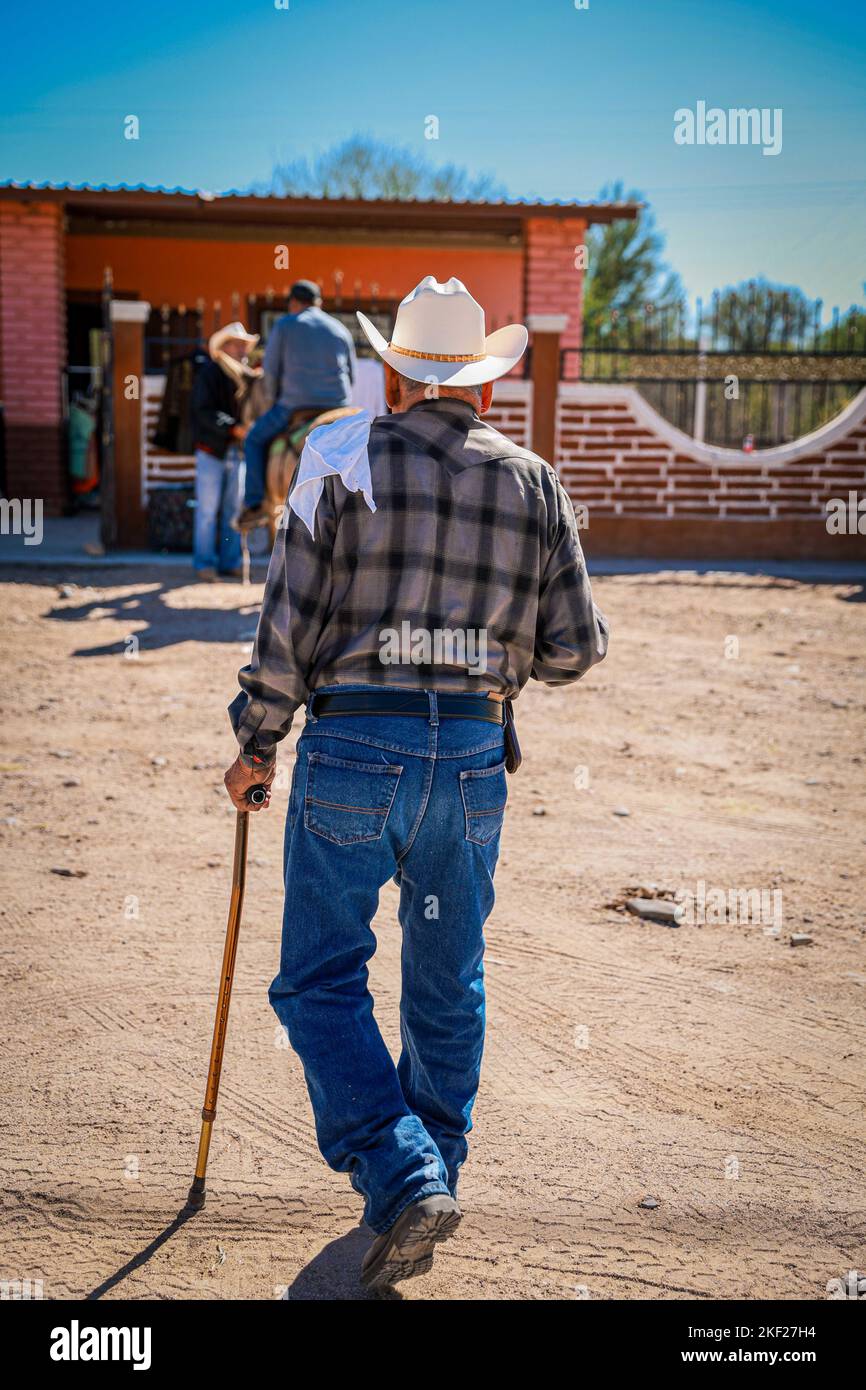 Cowboys in Ures Sonora, Mexico. Daily life is the communities of the ...