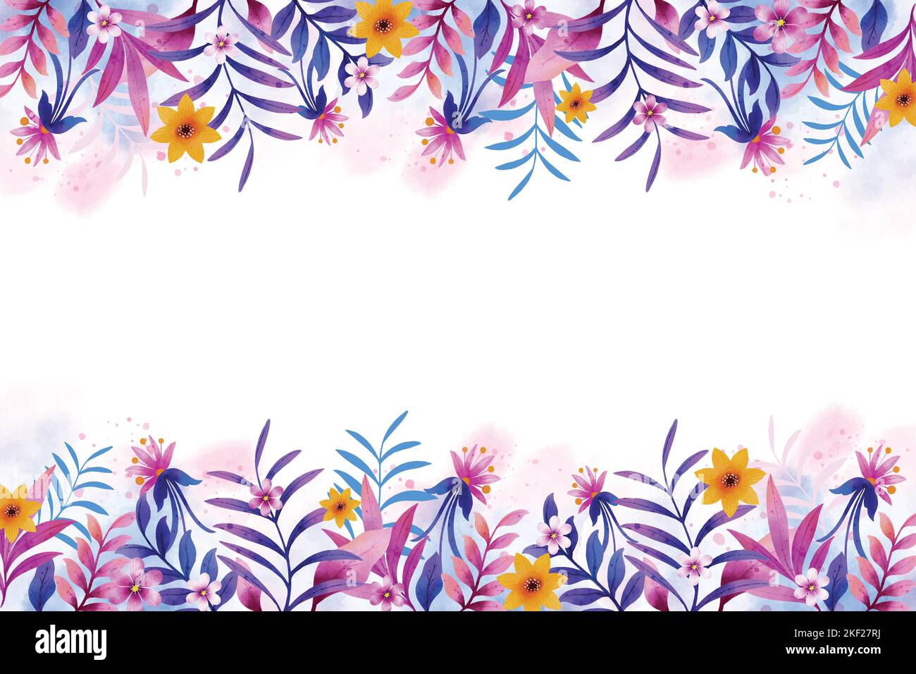 watercolor tropical summer background with vegetation vector design illustration Stock Vector ...