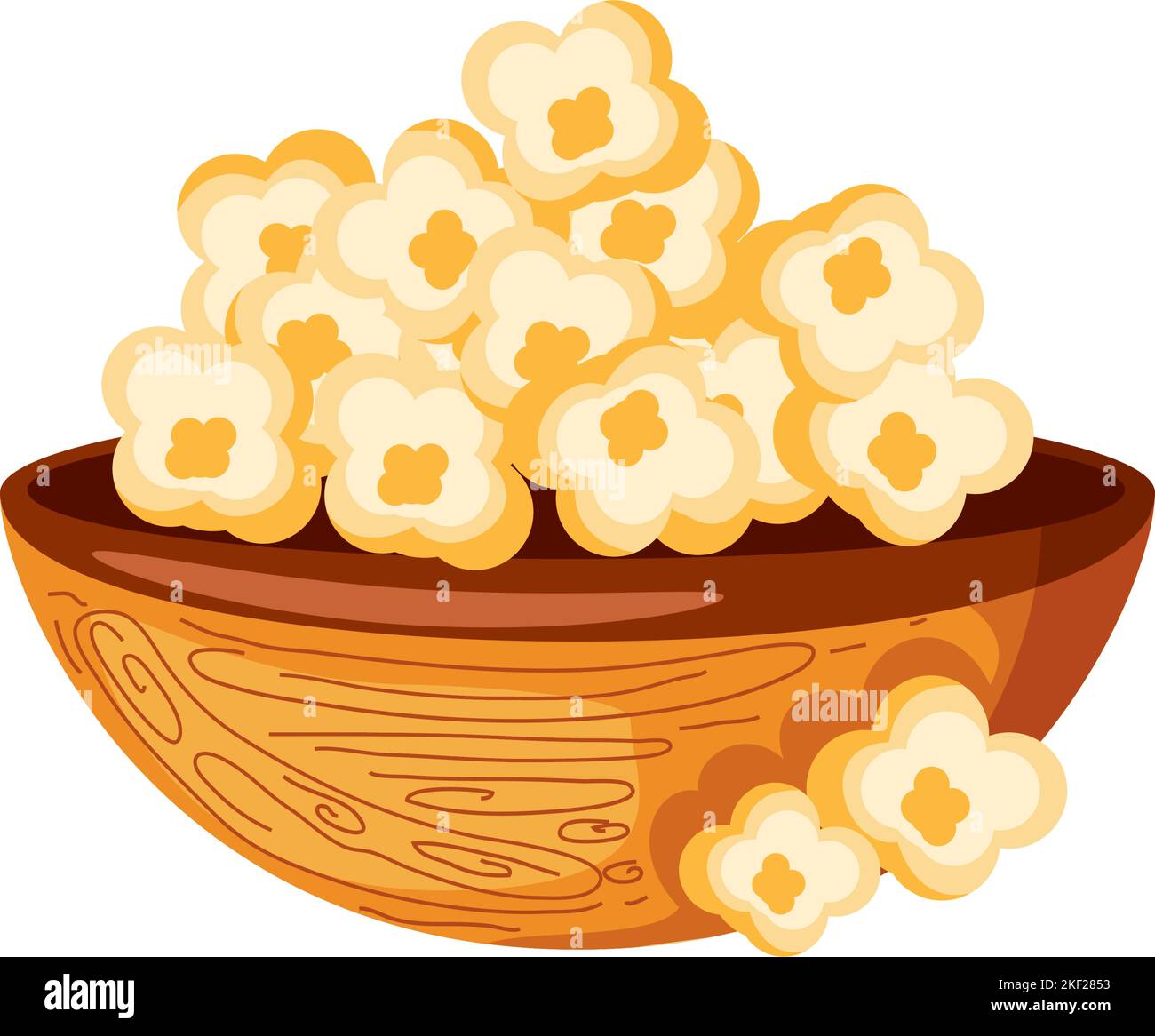 Salty popcorn in bowl Stock Vector Images - Alamy