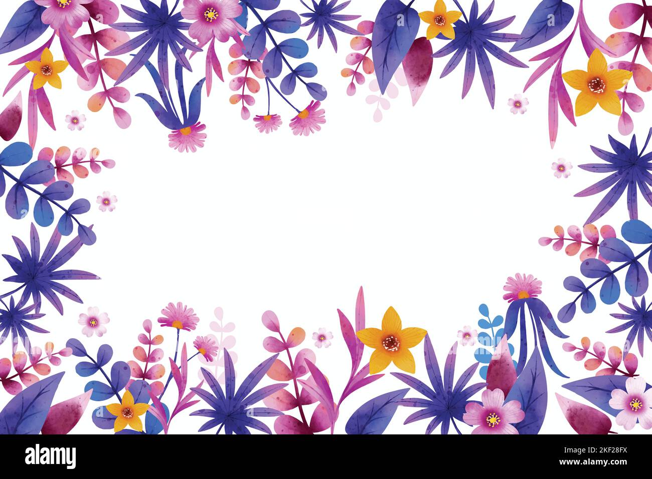 watercolor tropical summer background with vegetation vector design illustration Stock Vector ...
