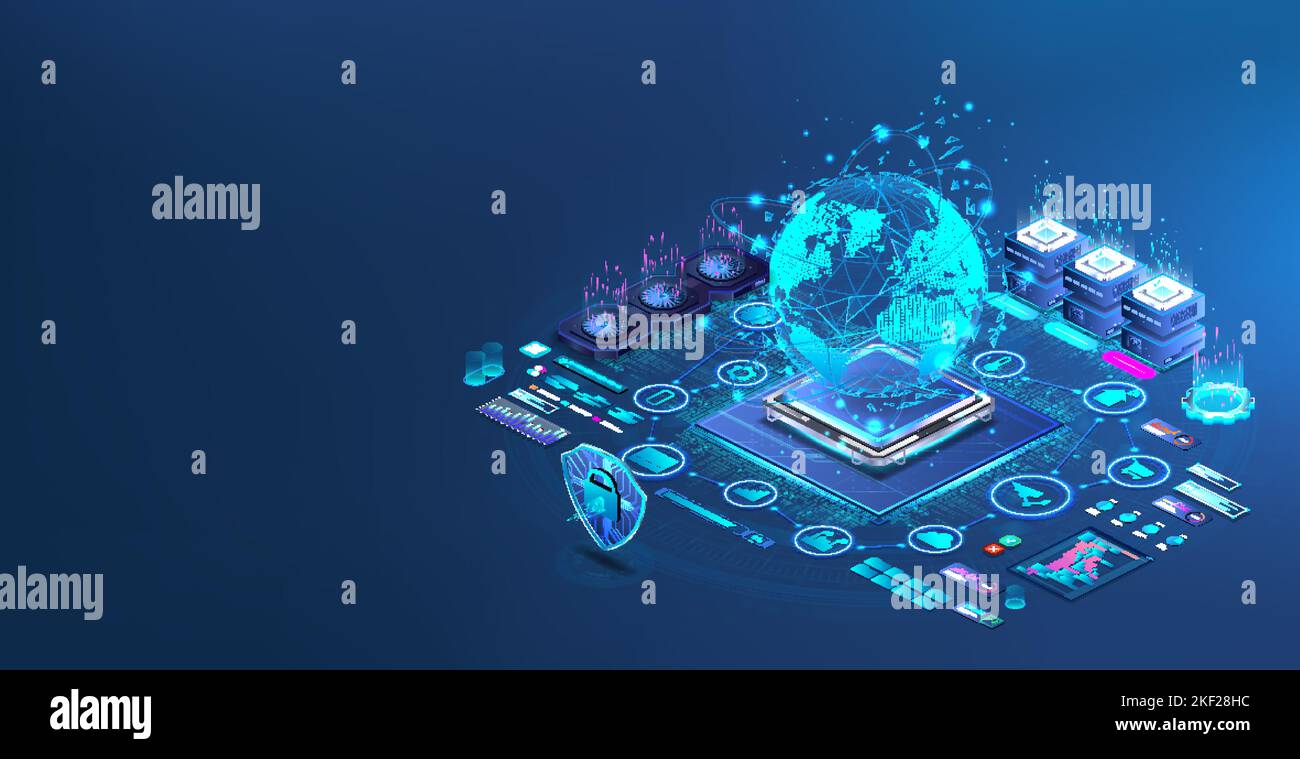 Modern Worldwide Network Technology. Earth Globe hologram Stock Vector ...