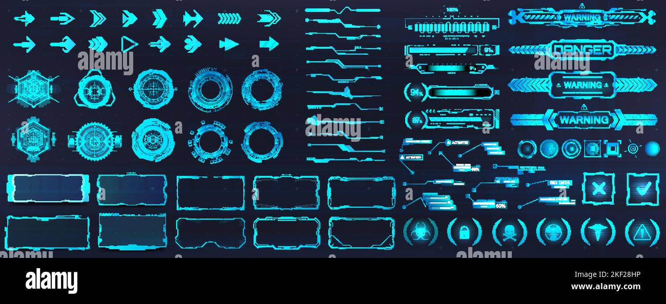 Futuristic user interface graphic box for UI, UX, KIT, GUI. HUD set ... Futuristic user interface graphic box for UI, UX, KIT, GUI. HUD set ...