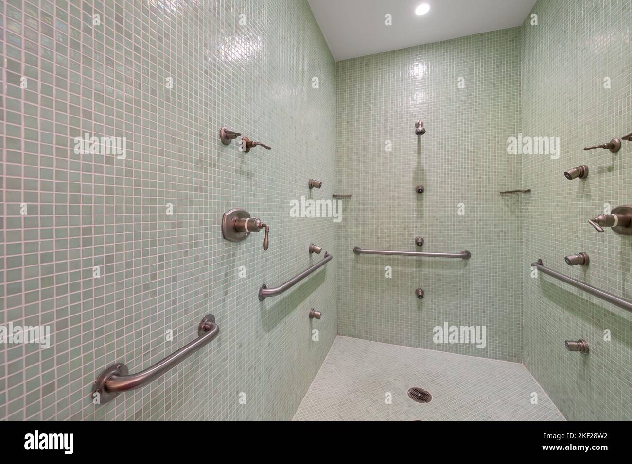 An interior shot of a beautiful luxury mansion's shower room Stock ...