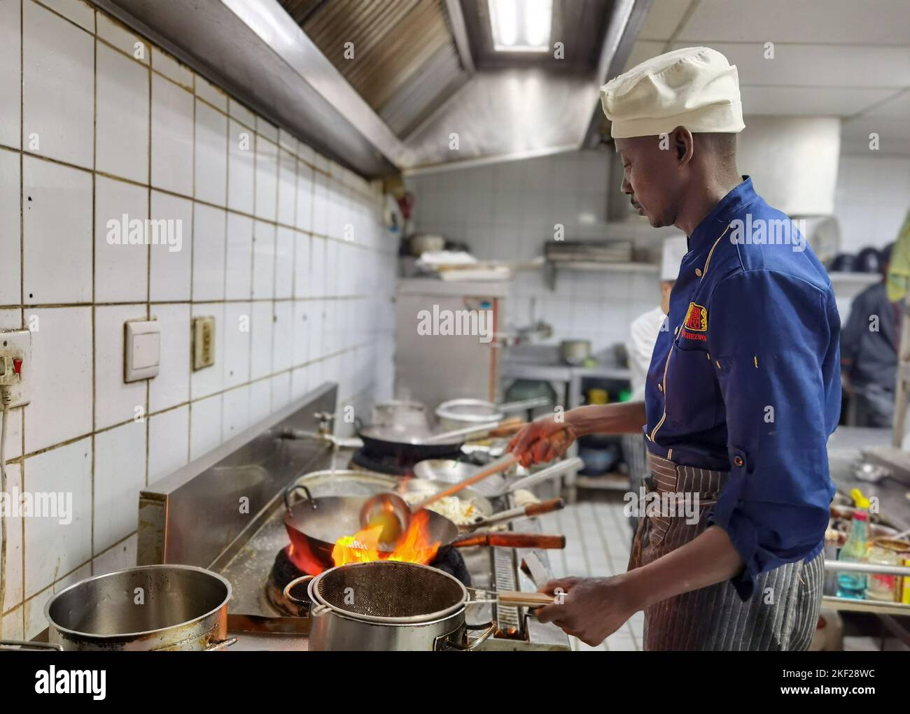 Windhoek, Namibia. 12th Nov, 2022. A Namibian chef prepares a Chinese ...