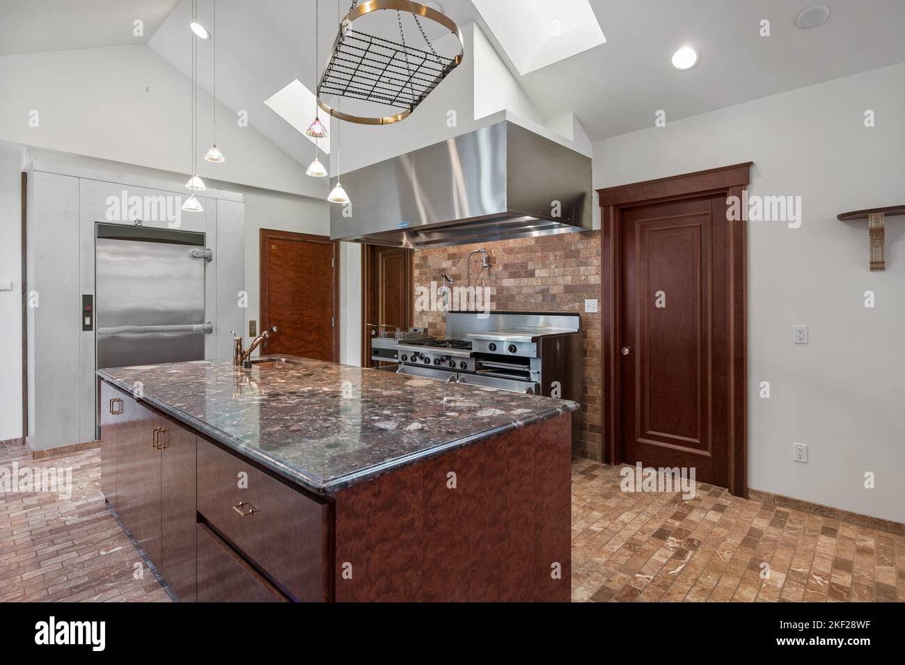 An interior shot of a beautiful luxury mansion's kitchen Stock Photo ...