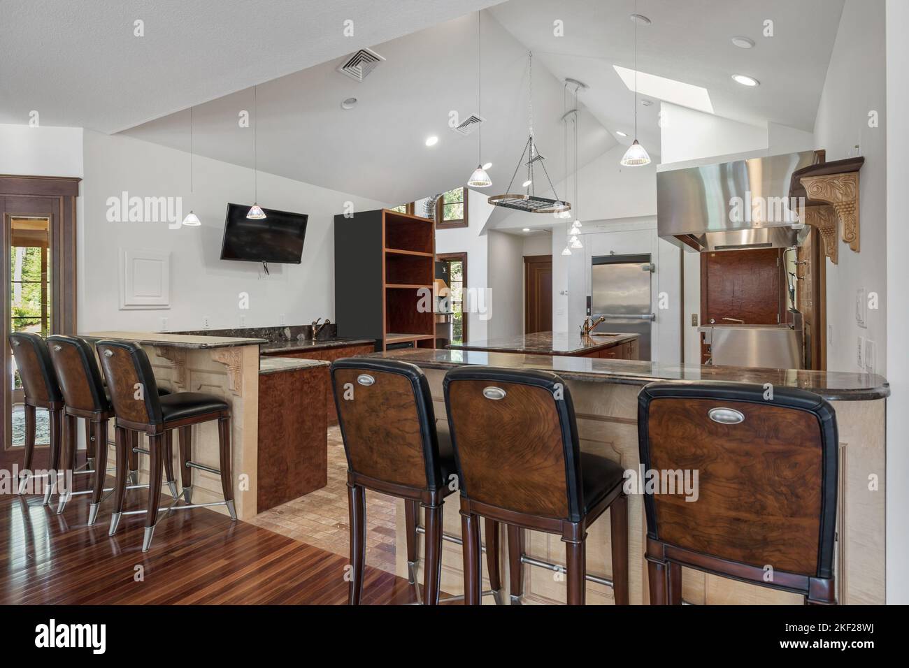 An interior shot of a beautiful luxury mansion's kitchen Stock Photo ...