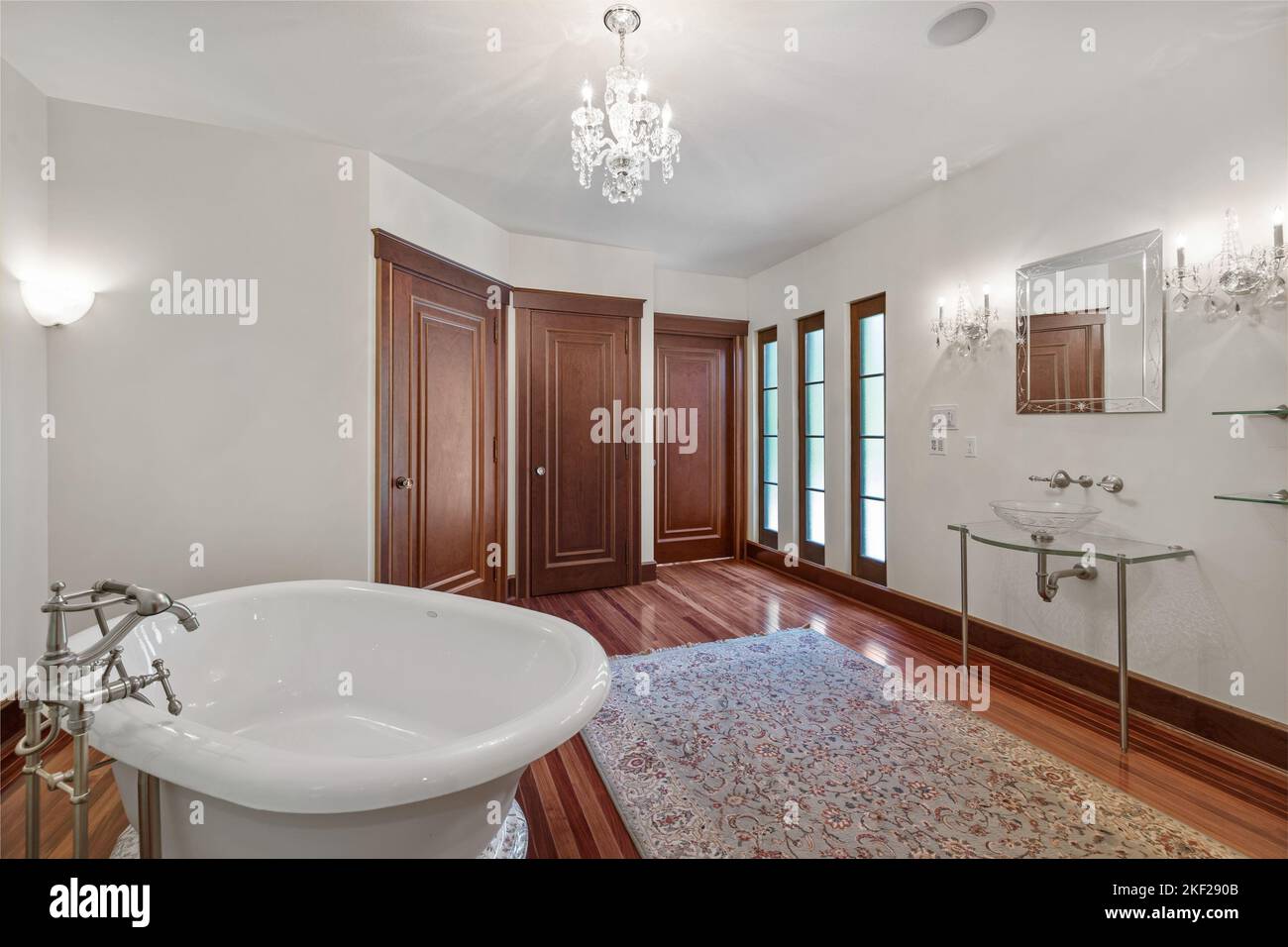An interior shot of a beautiful luxury mansion's private room entrance ...