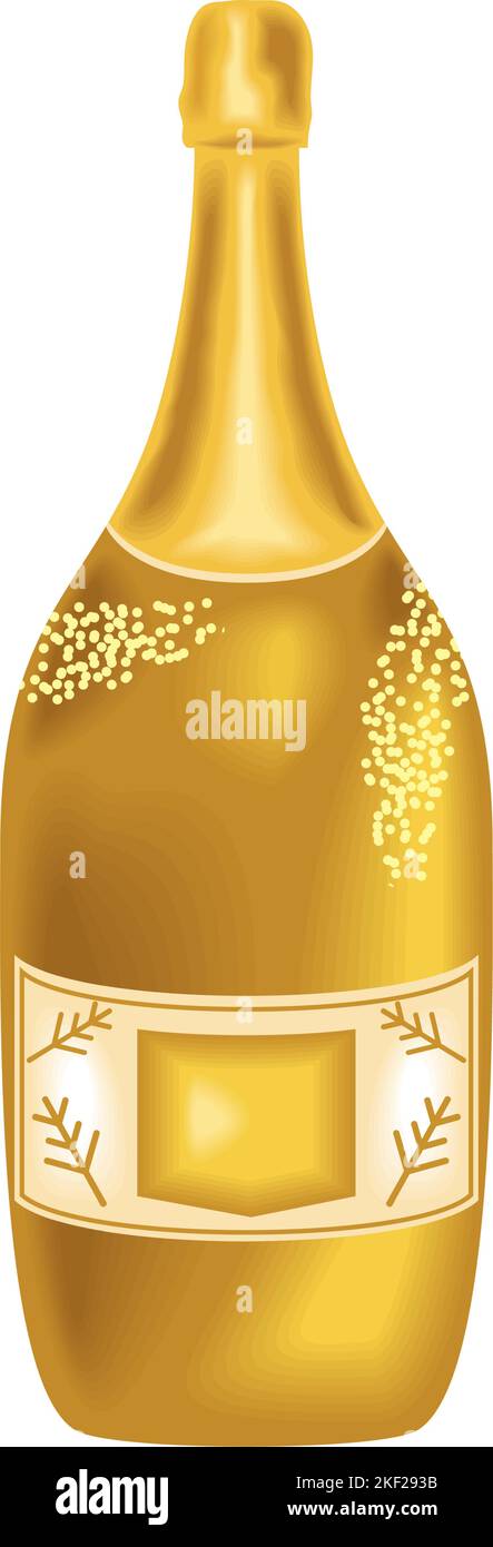gold champagne bottle Stock Vector Image & Art - Alamy