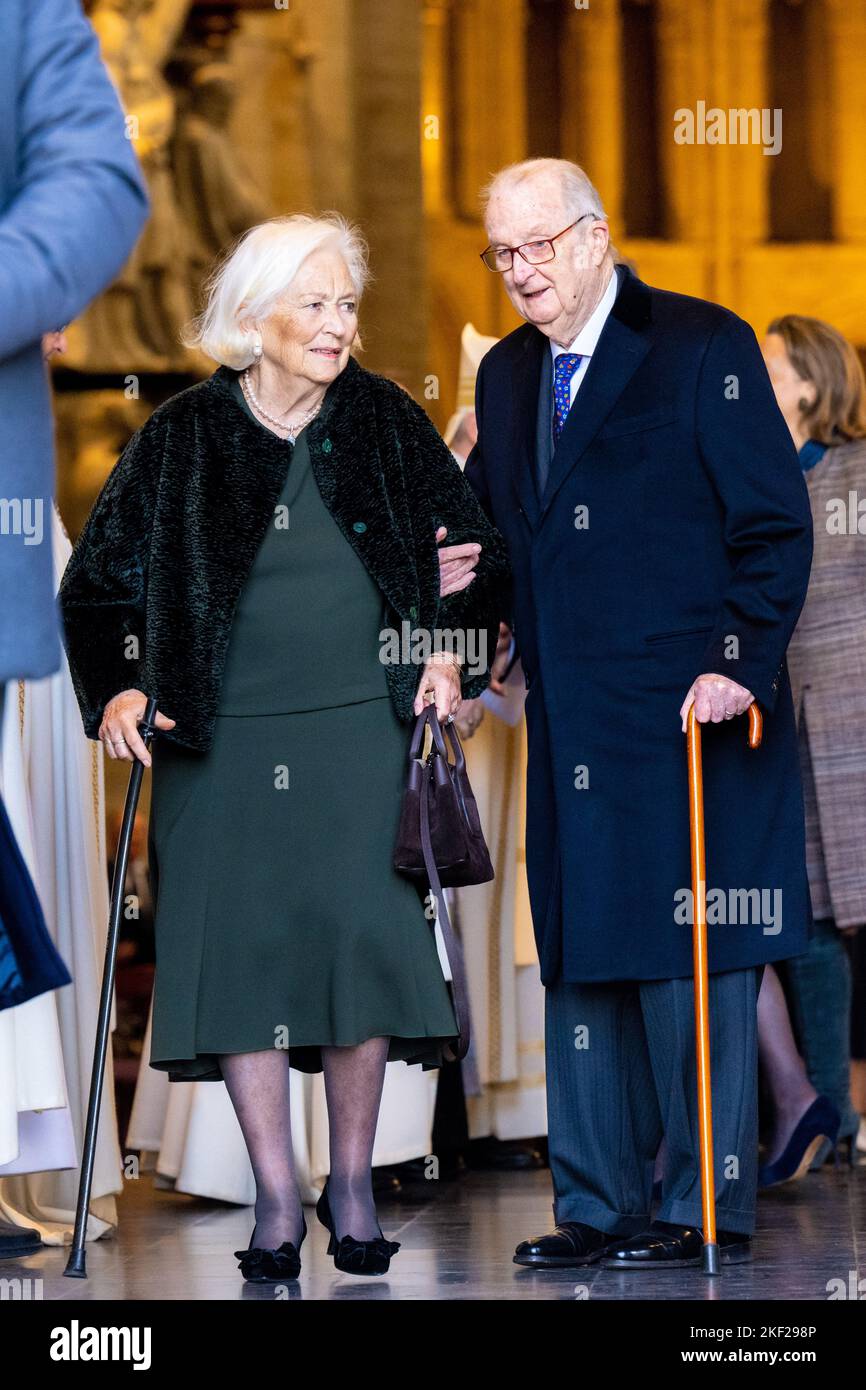 King Albert II and Queen Paola attending Te Deum at the Saint Michael ...