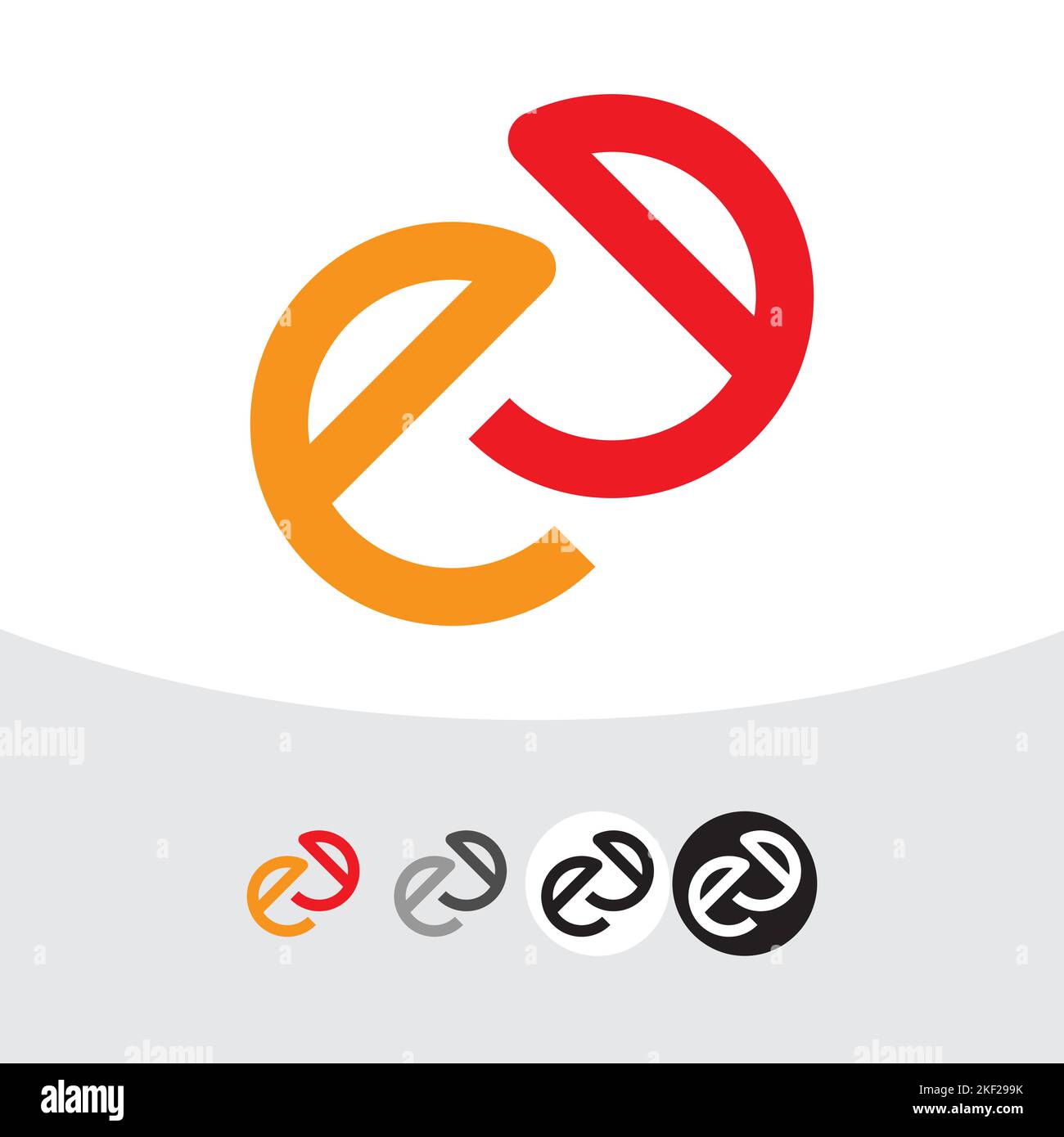Letter E and E or laugh logo design vector. Vector illustration. gray ...