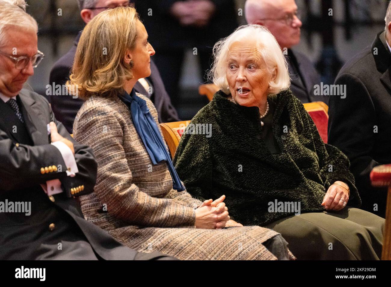 Queen Paola and Princess Astrid attending Te Deum at the Saint Michael ...