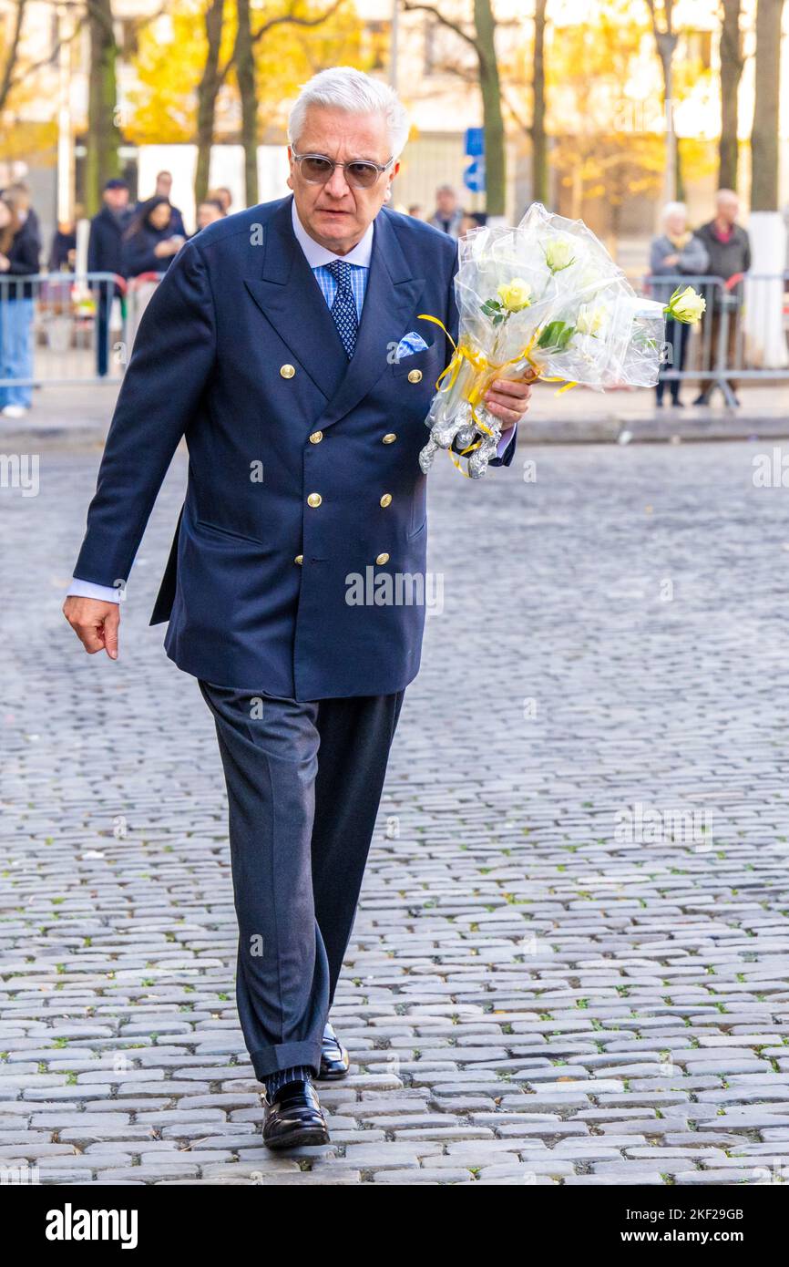 Prince Laurent attending Te Deum at the Saint Michael and Saint Gudula ...
