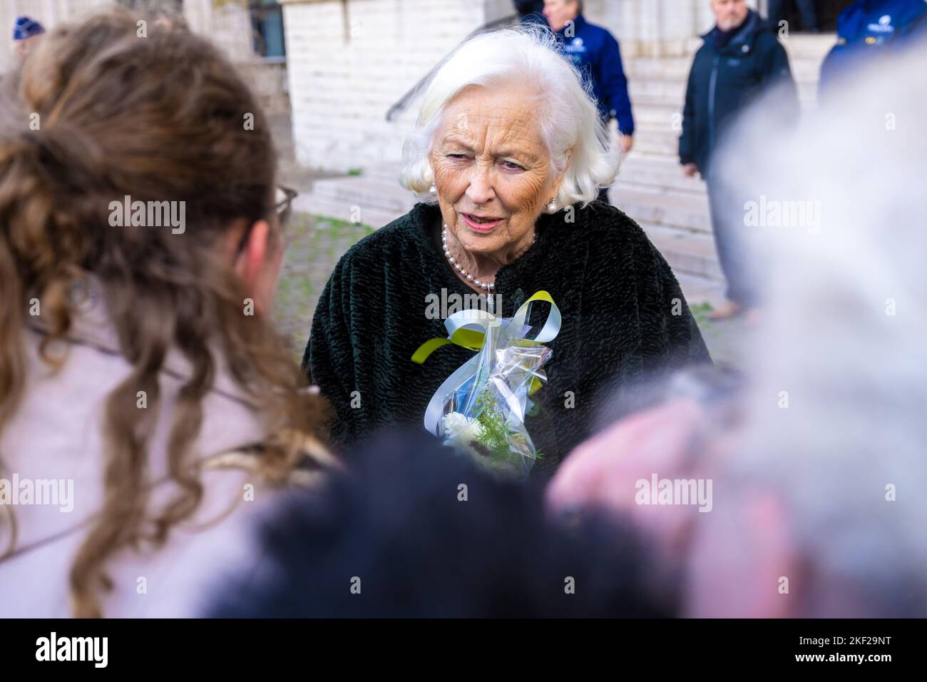 Queen Paola attending Te Deum at the Saint Michael and Saint Gudula ...