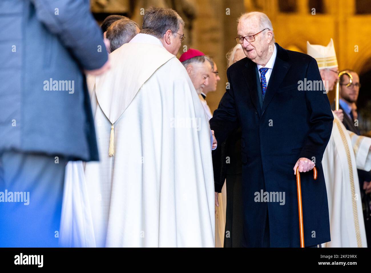 King Albert II attending Te Deum at the Saint Michael and Saint Gudula ...