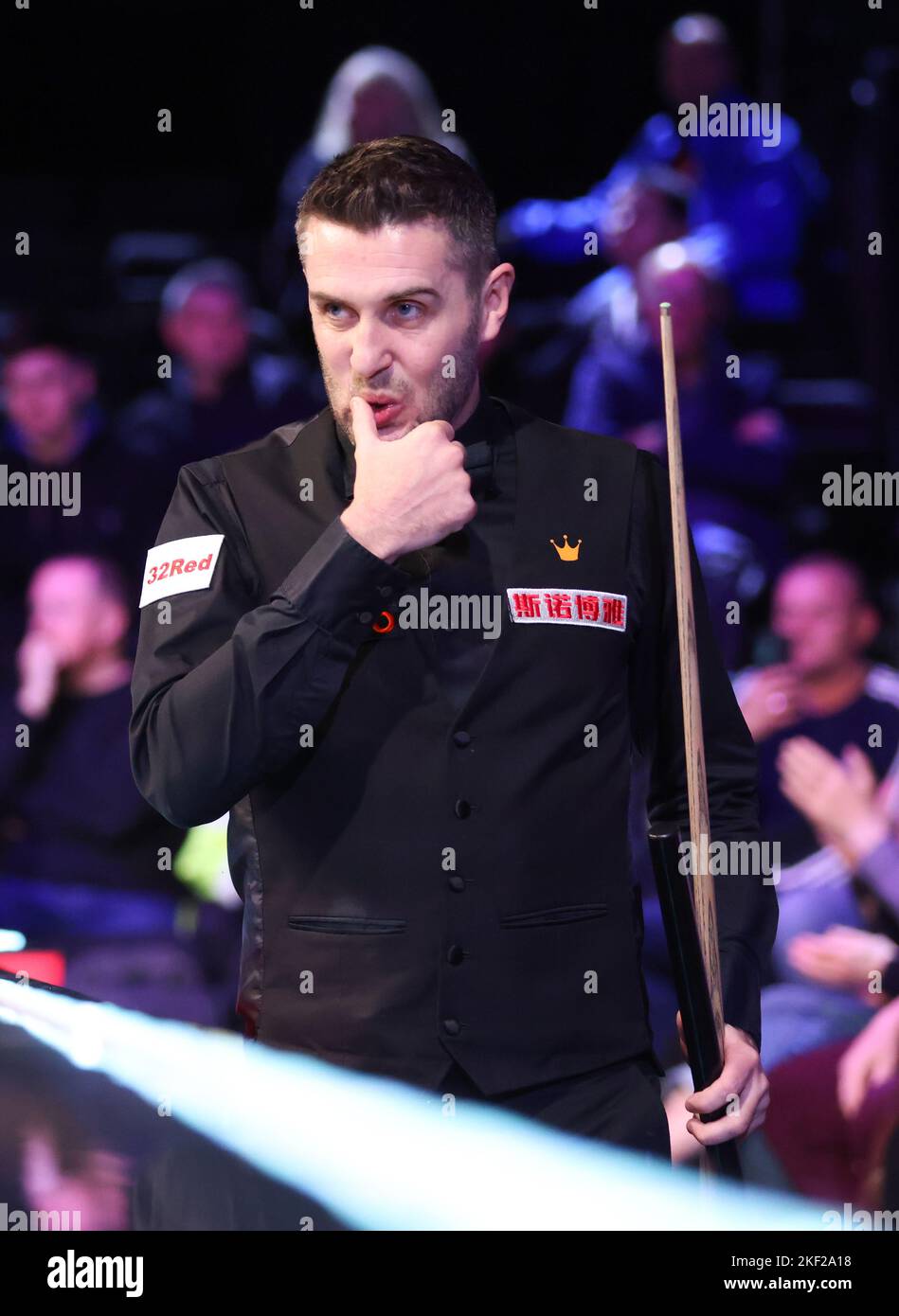 England’s Mark Selby during day four of the Cazoo UK Snooker ...