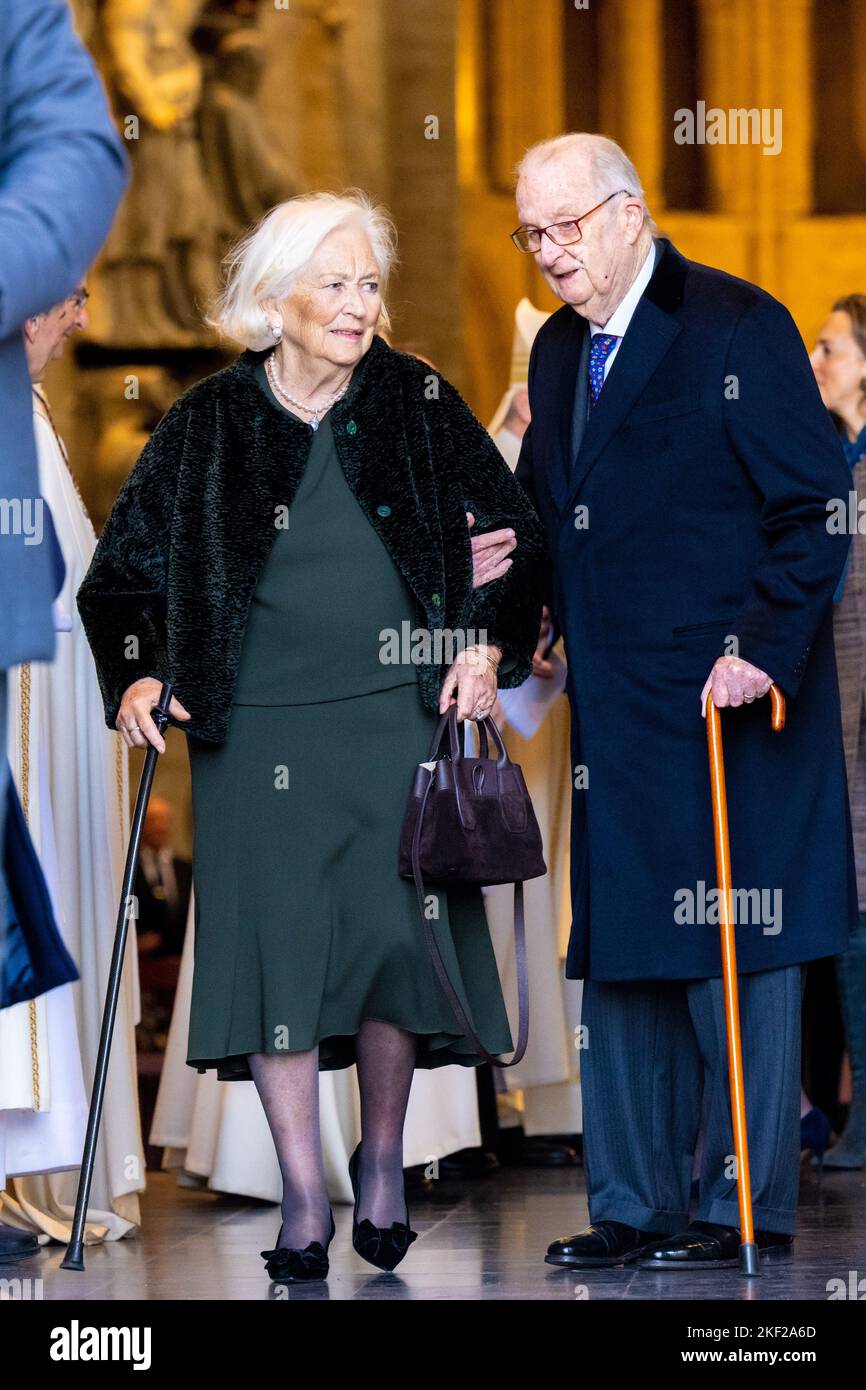 King Albert II and Queen Paola attending Te Deum at the Saint Michael ...