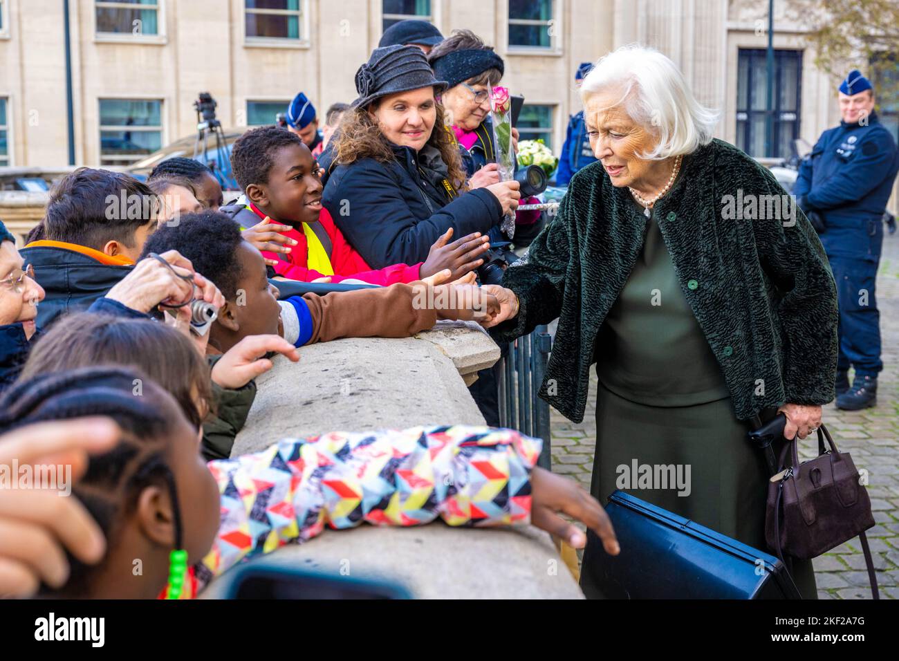 Queen Paola attending Te Deum at the Saint Michael and Saint Gudula ...