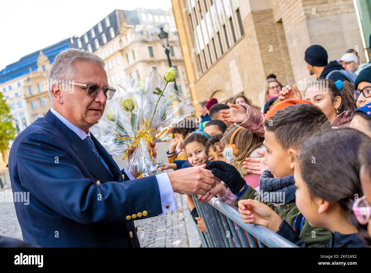 Prince Laurent attending Te Deum at the Saint Michael and Saint Gudula ...