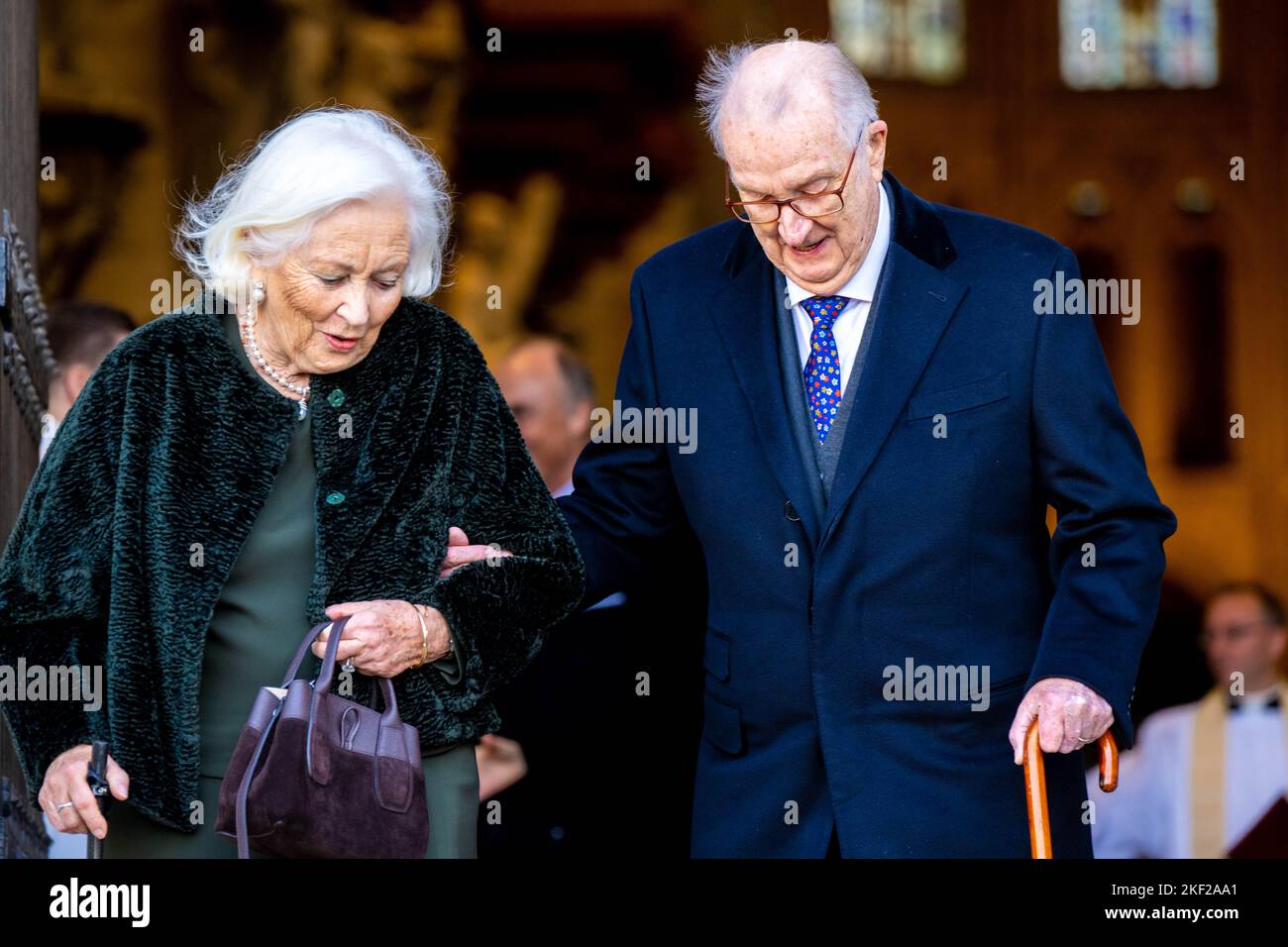 King Albert II and Queen Paola attending Te Deum at the Saint Michael ...