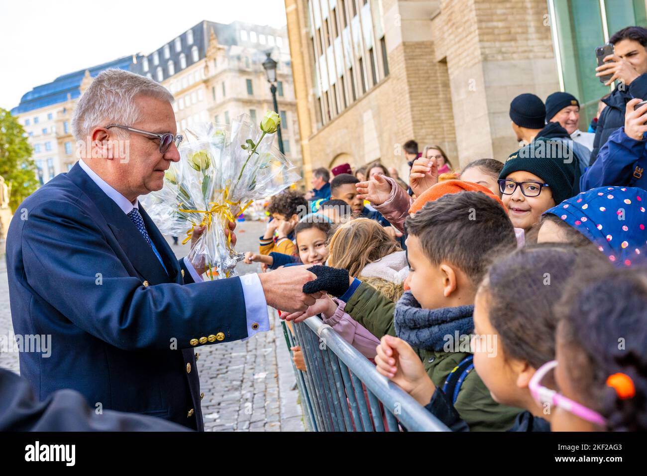 Prince Laurent attending Te Deum at the Saint Michael and Saint Gudula ...