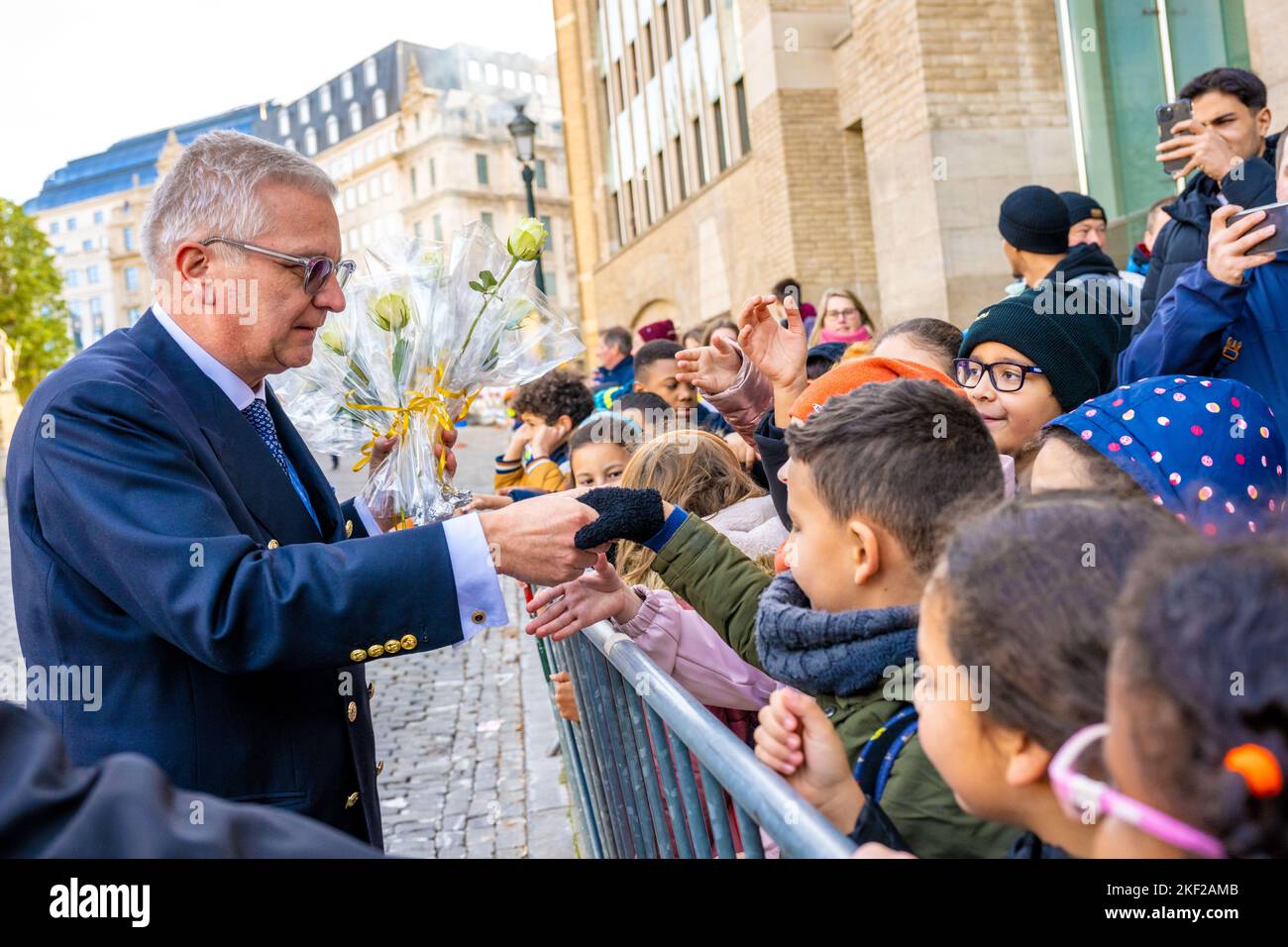 Prince Laurent attending Te Deum at the Saint Michael and Saint Gudula ...