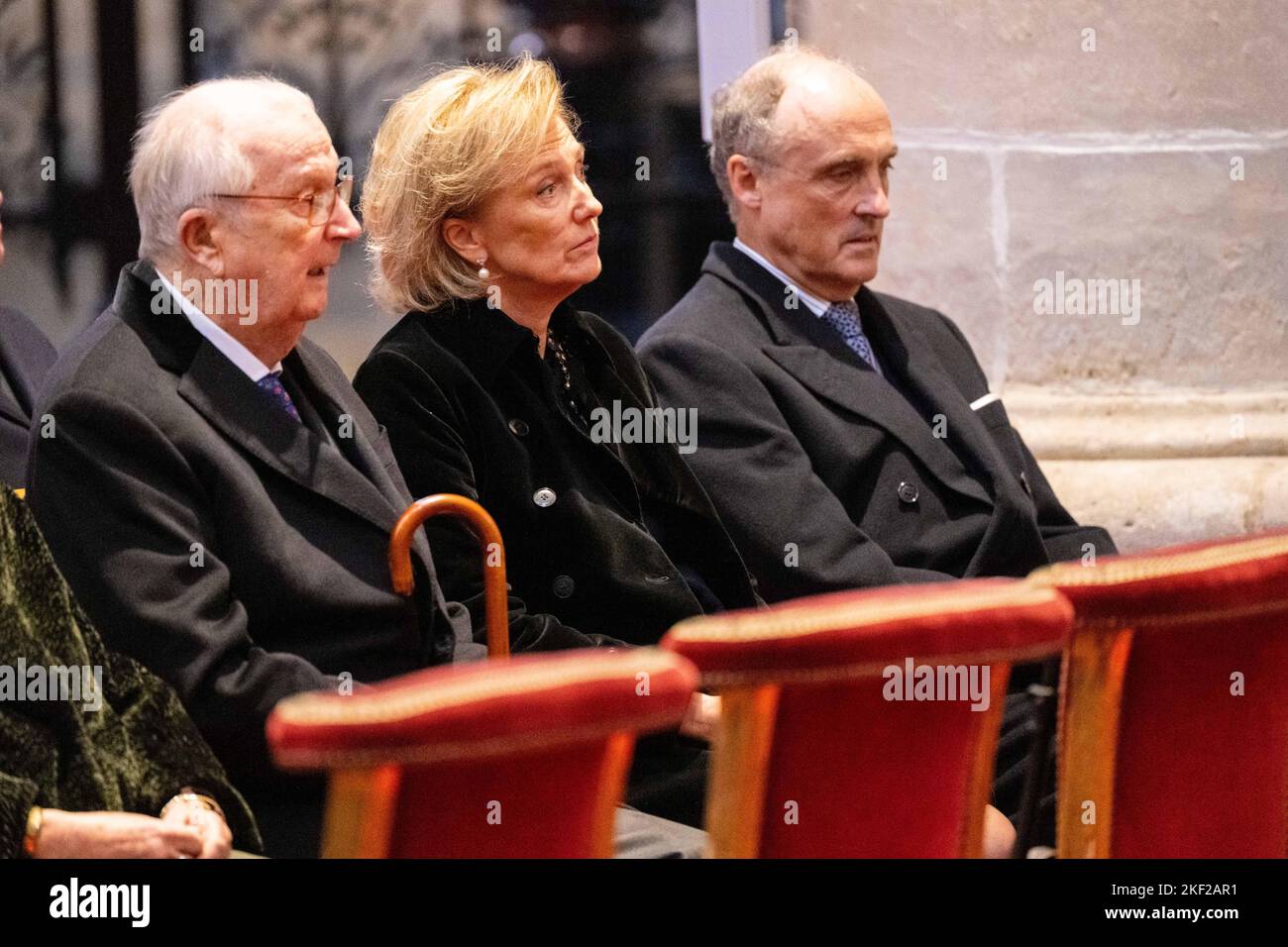 King Albert II and Princess Astrid and Prince Lorenz attending Te Deum at the Saint Michael and ...