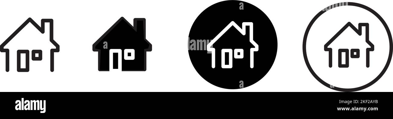 An icon pack with filled and outlined houses Stock Vector Image & Art ...