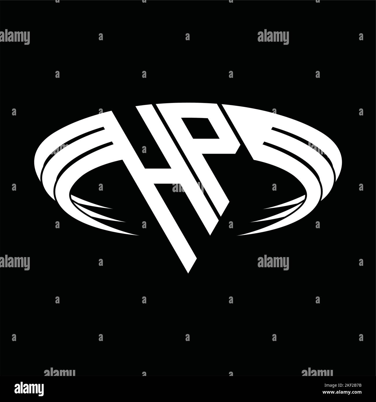 HP Logo letter monogram with triangle slice shape design template Stock ...