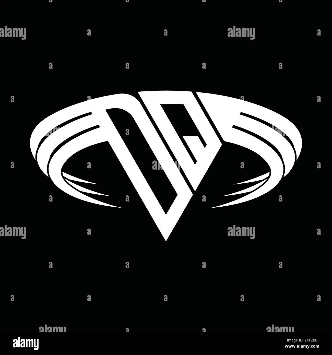 DQ Logo letter monogram with triangle slice shape design template Stock ...