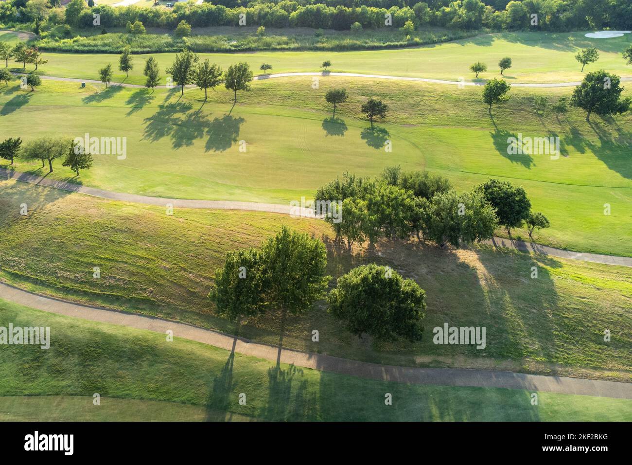 Top aerial view of beautiful park, green zone. Birds eye and drone ...