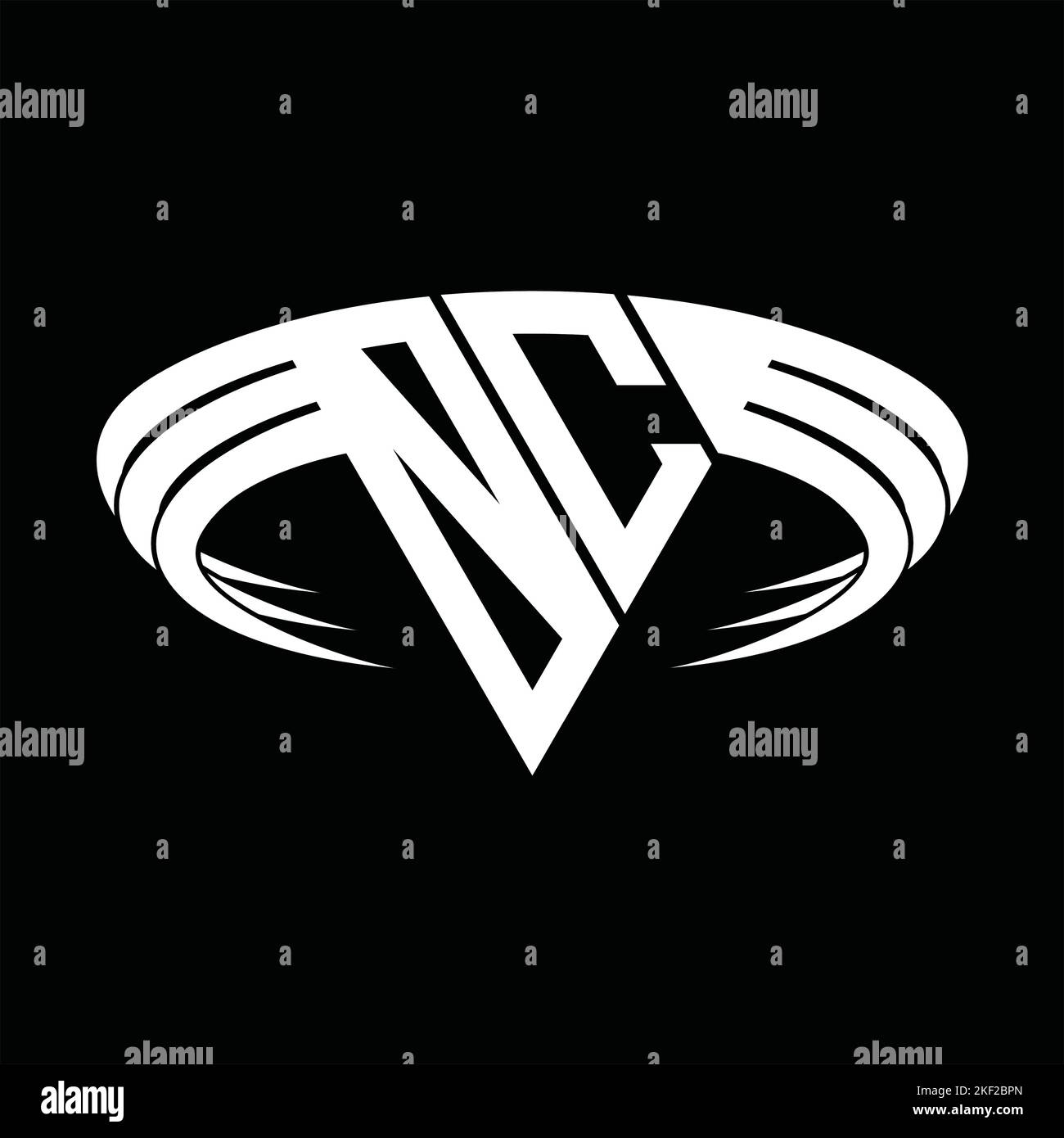 OC Logo letter monogram with triangle slice shape design template Stock ...