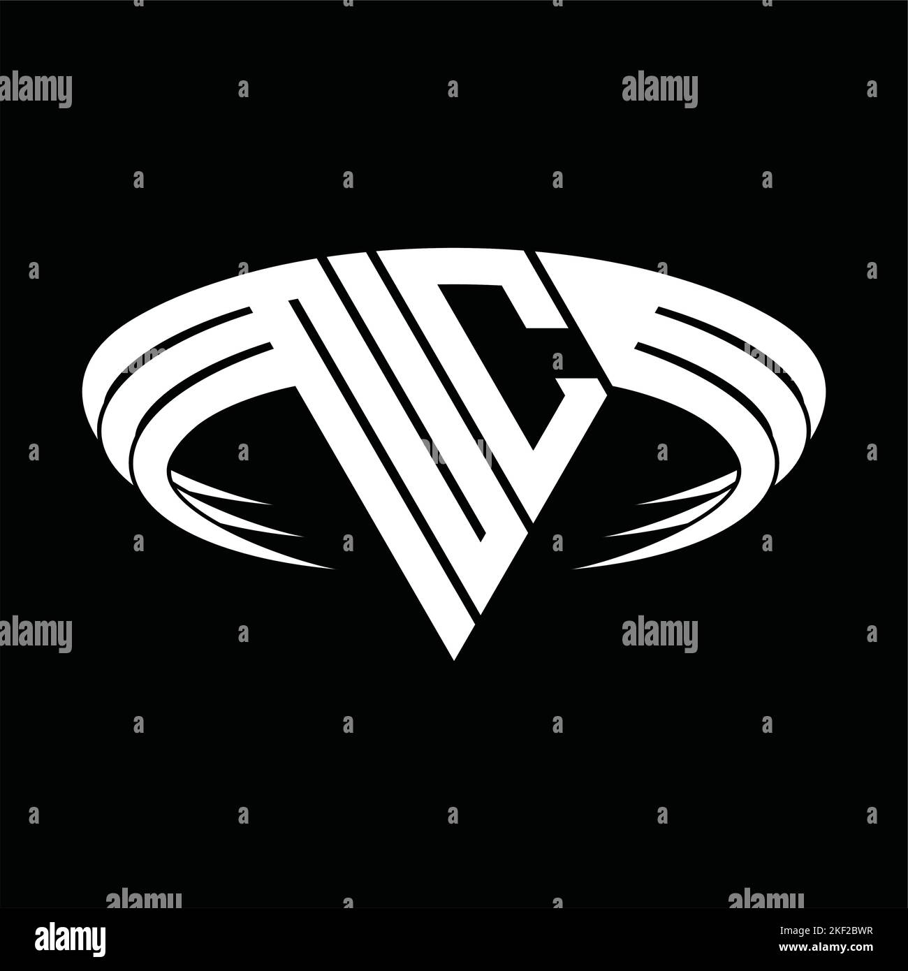 NC Logo letter monogram with triangle slice shape design template Stock ...