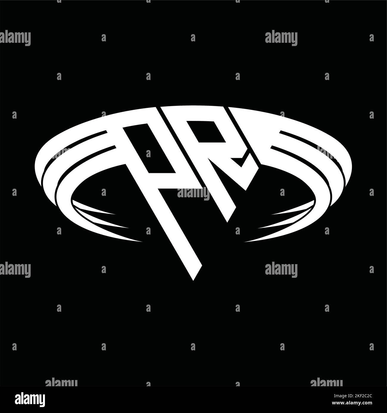 PR Logo letter monogram with triangle slice shape design template Stock ...