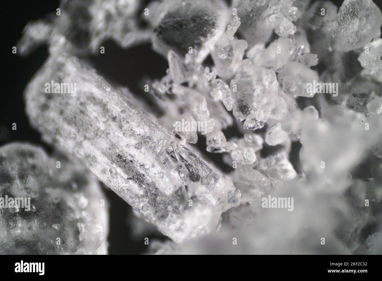 The Microscopic World. Sugar crystals Stock Photo - Alamy