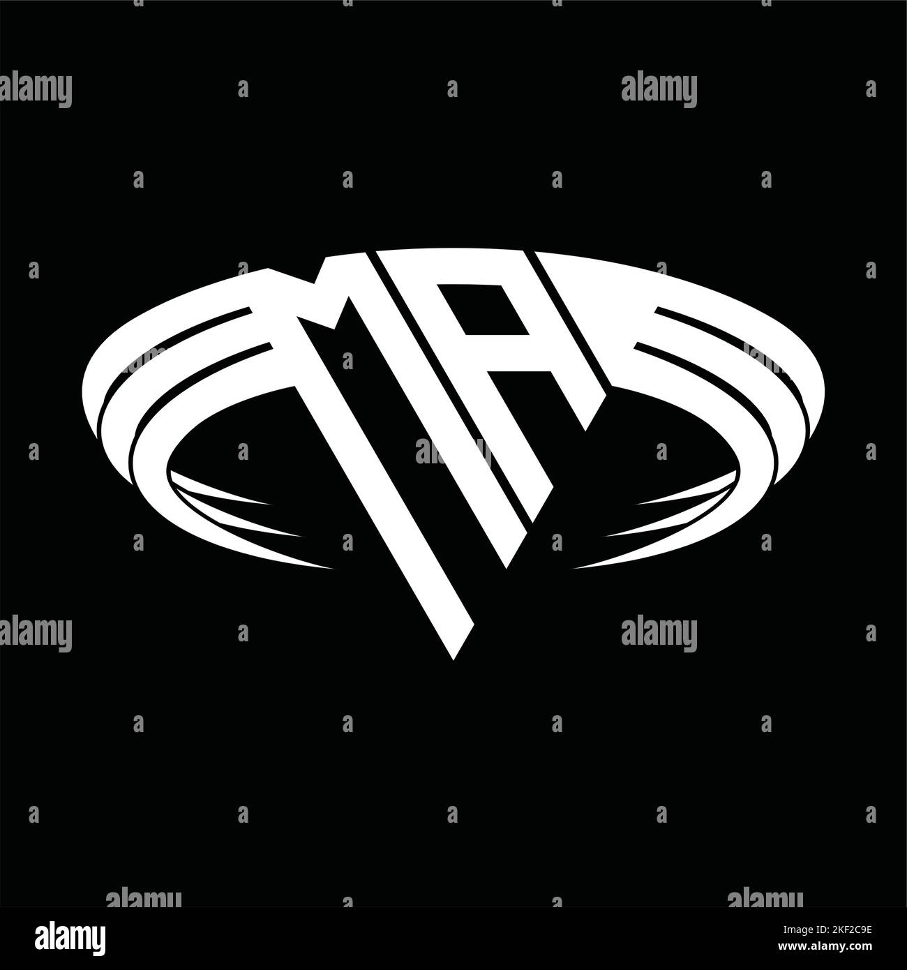 MA Logo letter monogram with triangle slice shape design template Stock ...
