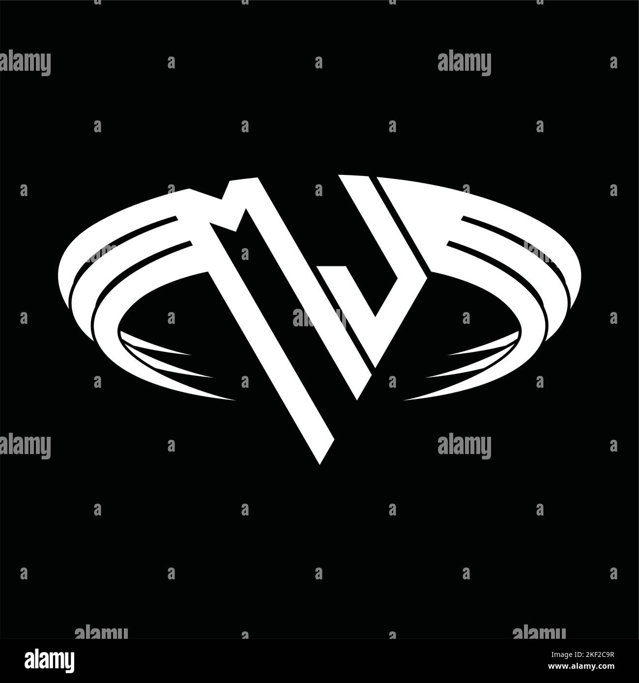 MJ Logo letter monogram with triangle slice shape design template Stock ...