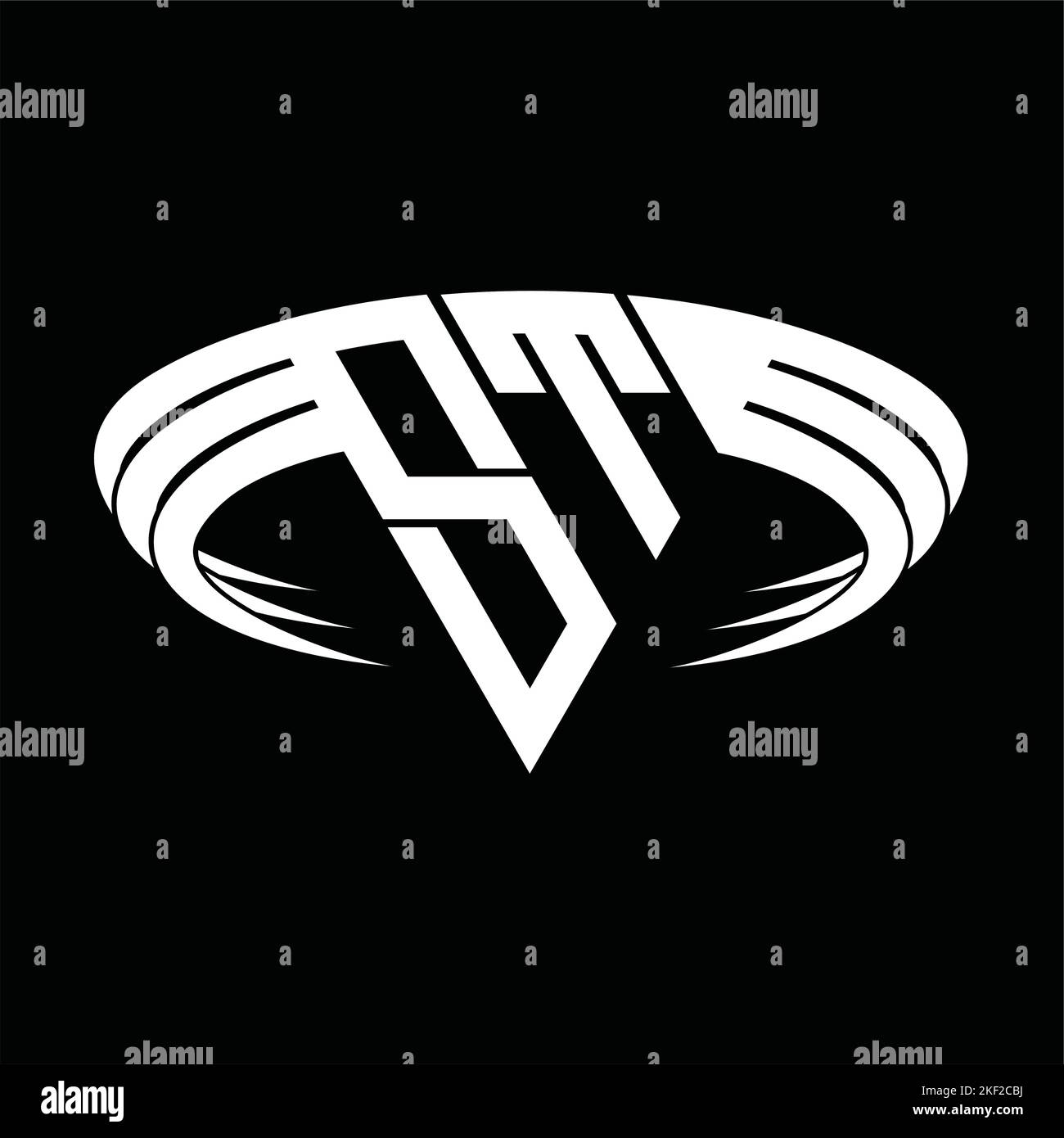 ST Logo letter monogram with triangle slice shape design template Stock ...