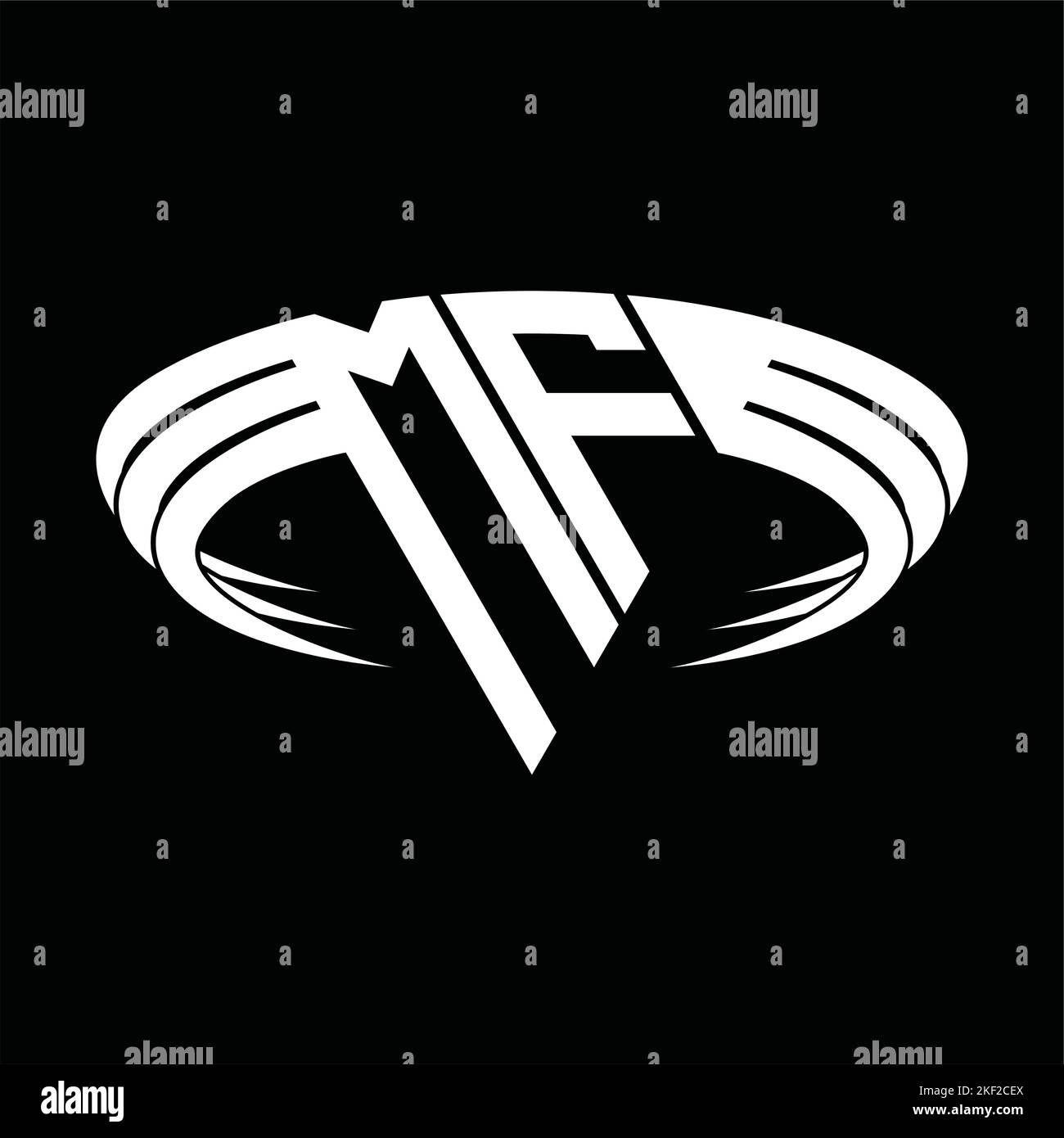 MF Logo letter monogram with triangle slice shape design template Stock ...