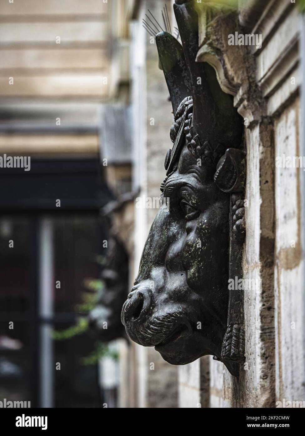 Ancient sculpture in one of the churches of Paris. Antique art. France ...