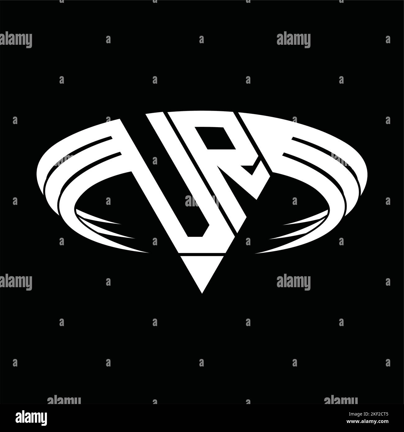 VR Logo letter monogram with triangle slice shape design template Stock ...