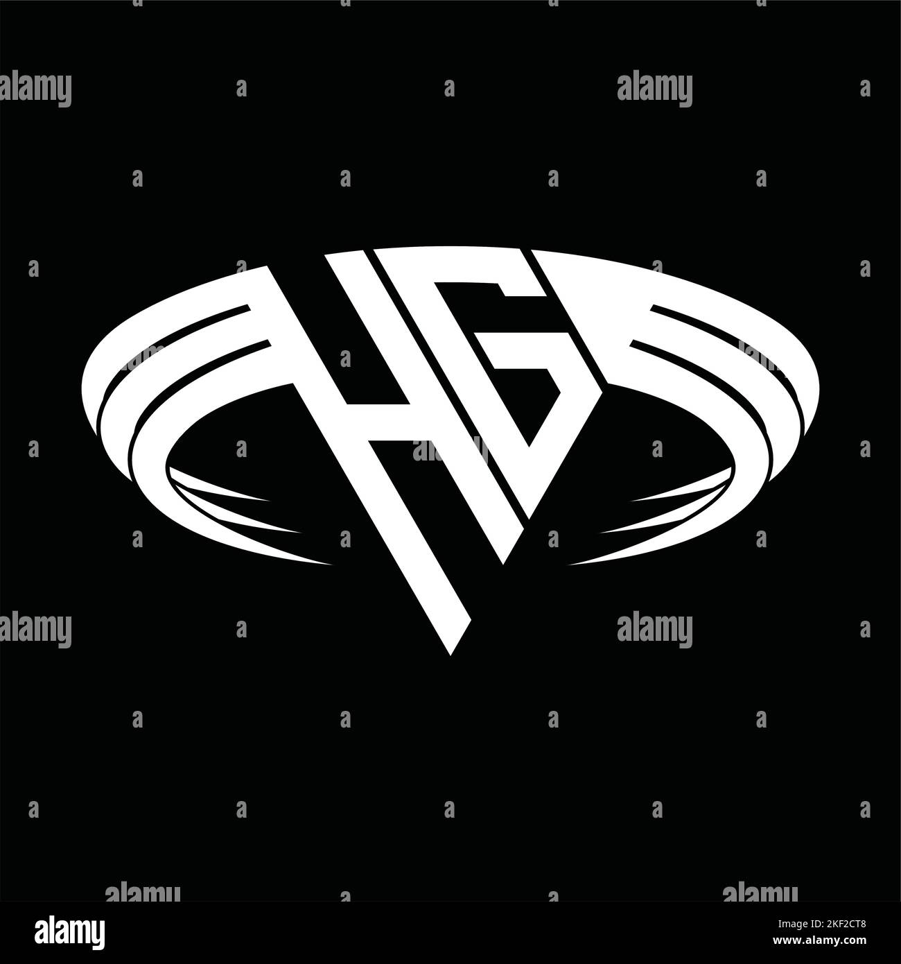 HG Logo letter monogram with triangle slice shape design template Stock ...