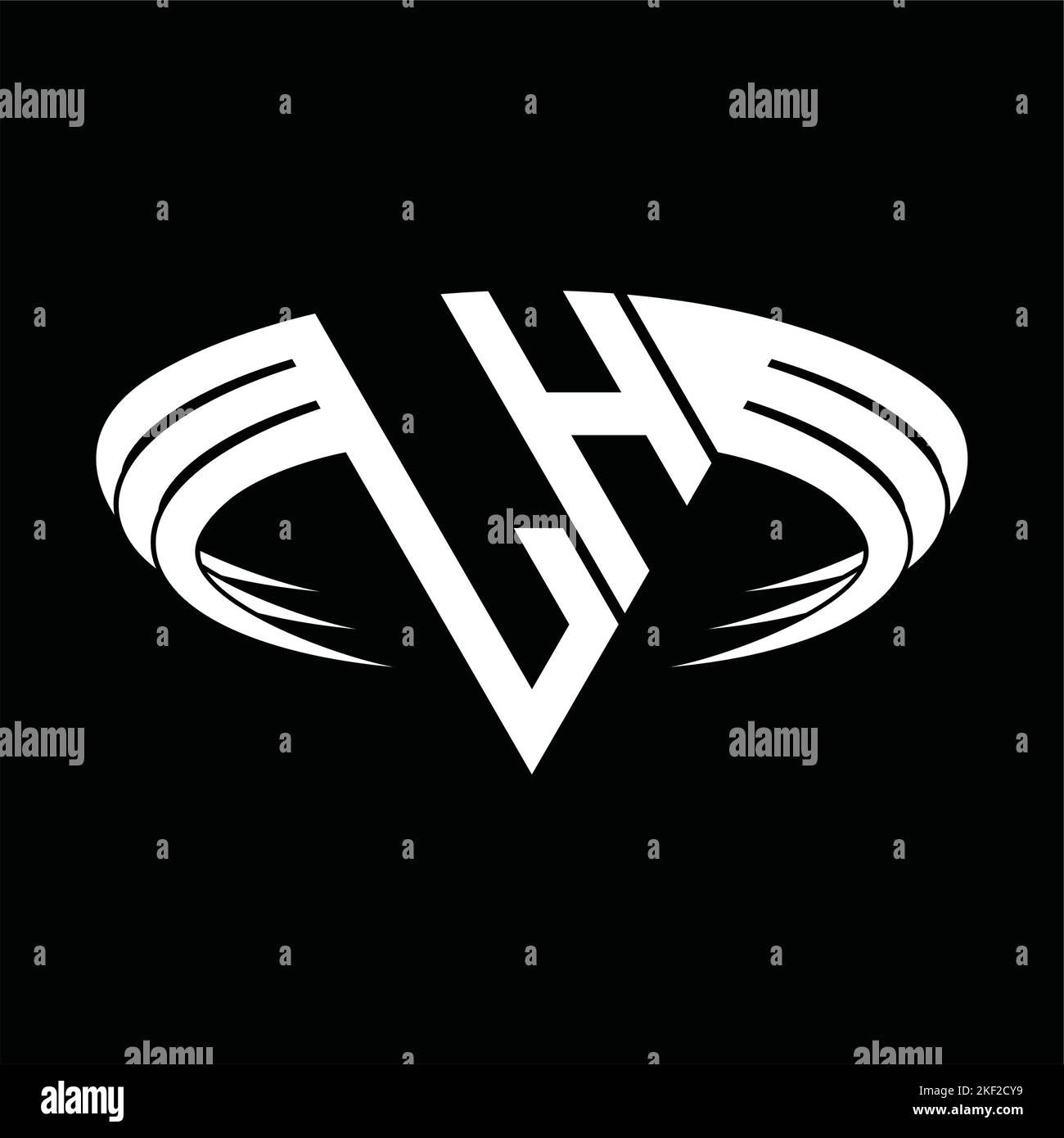 LH Logo letter monogram with triangle slice shape design template Stock ...