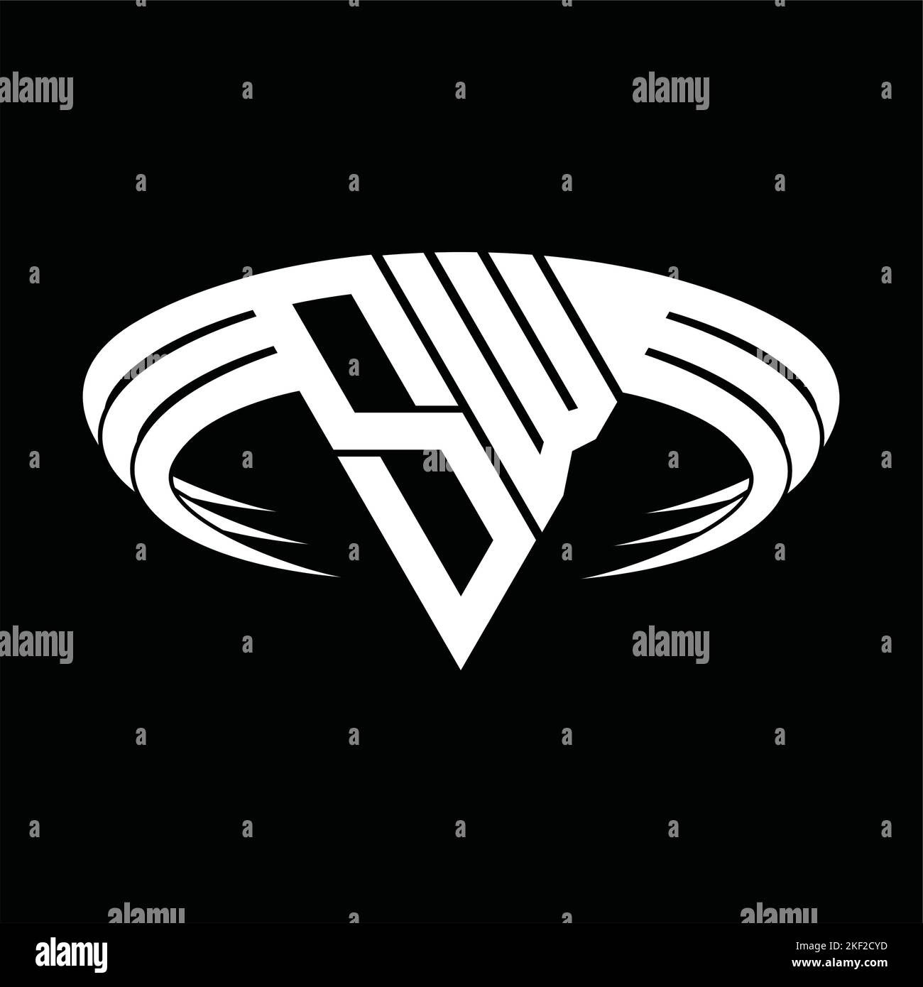 SW Logo letter monogram with triangle slice shape design template Stock ...