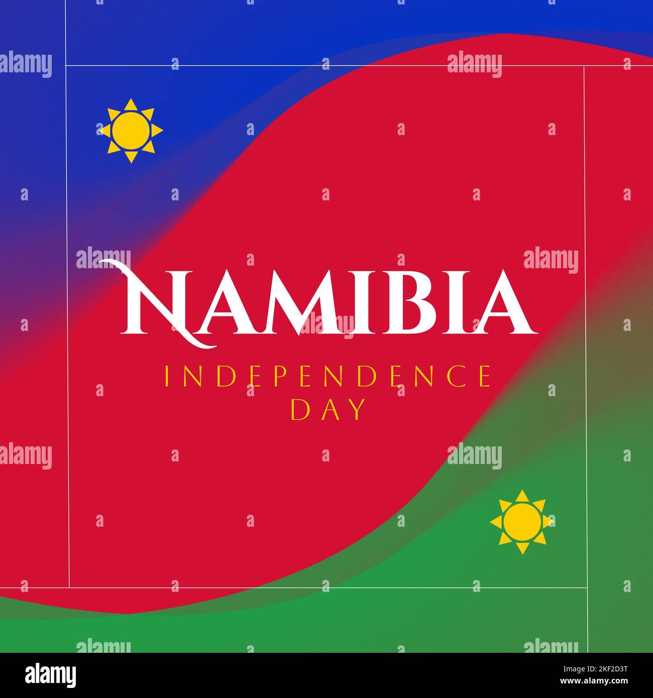Composition of namibia independence day text over blue, red, green and ...