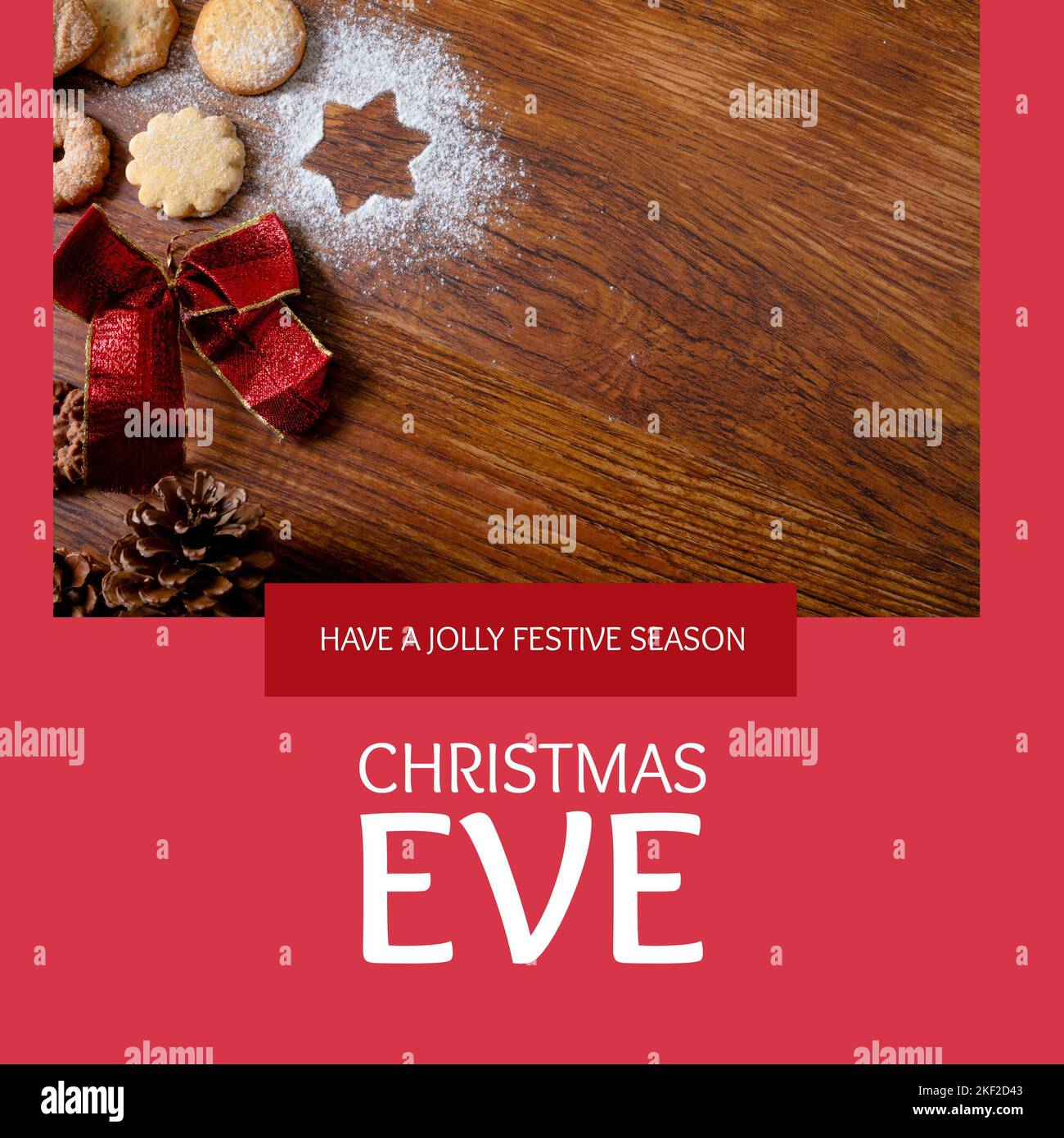 Composition of christmas eve text over christmas decoration Stock Photo ...
